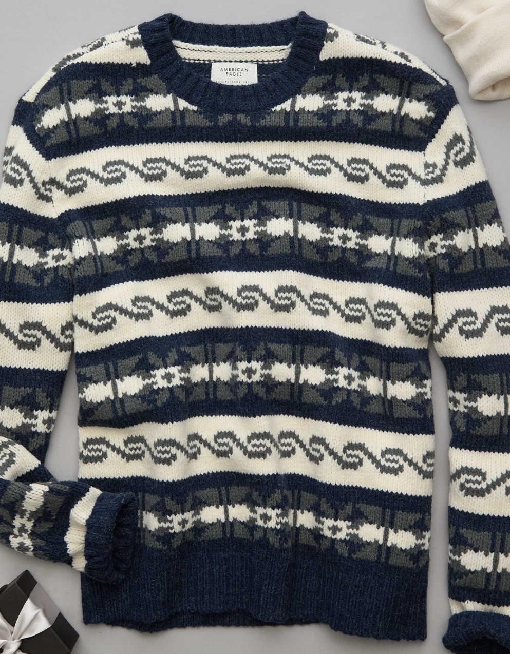 AE Chunky Fair Isle Sweater | American Eagle UK | Men's & Women's Jeans, Clothing & More