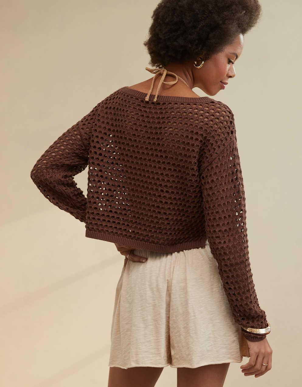 Aerie Crochet Vacay Sweater | American Eagle UK | Men's & Women's Jeans ...