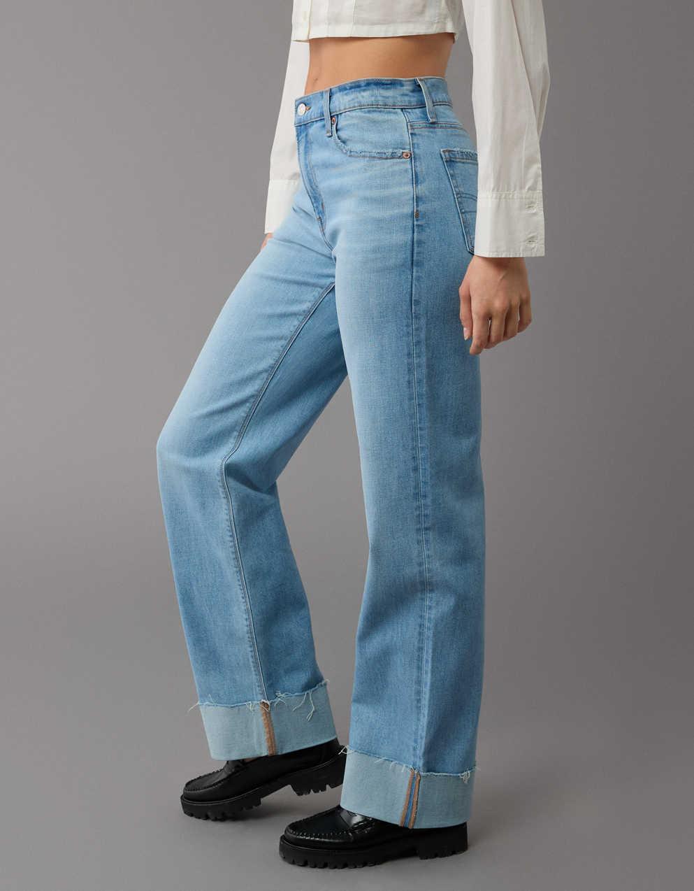 AE Stretch High-Waisted Stovepipe Cuffed Jean | American Eagle UK | Men ...