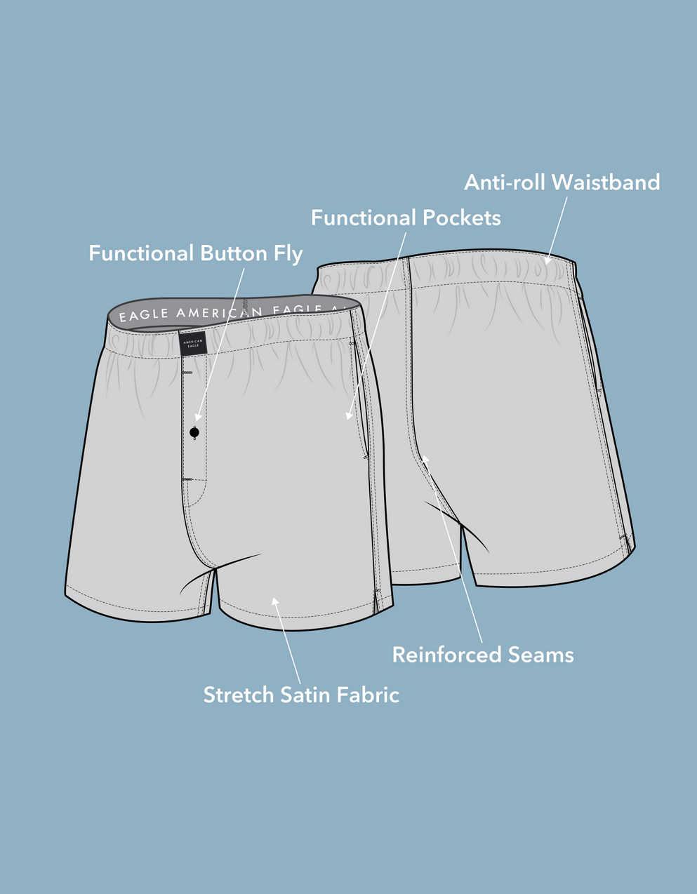 Boxer à poches en satin AEO Hommes Saint-Valentin | American Eagle ...