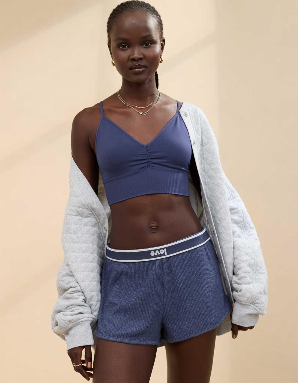 Superchill Seamless Mix Ruched Bralette | American Eagle UK | Men's ...