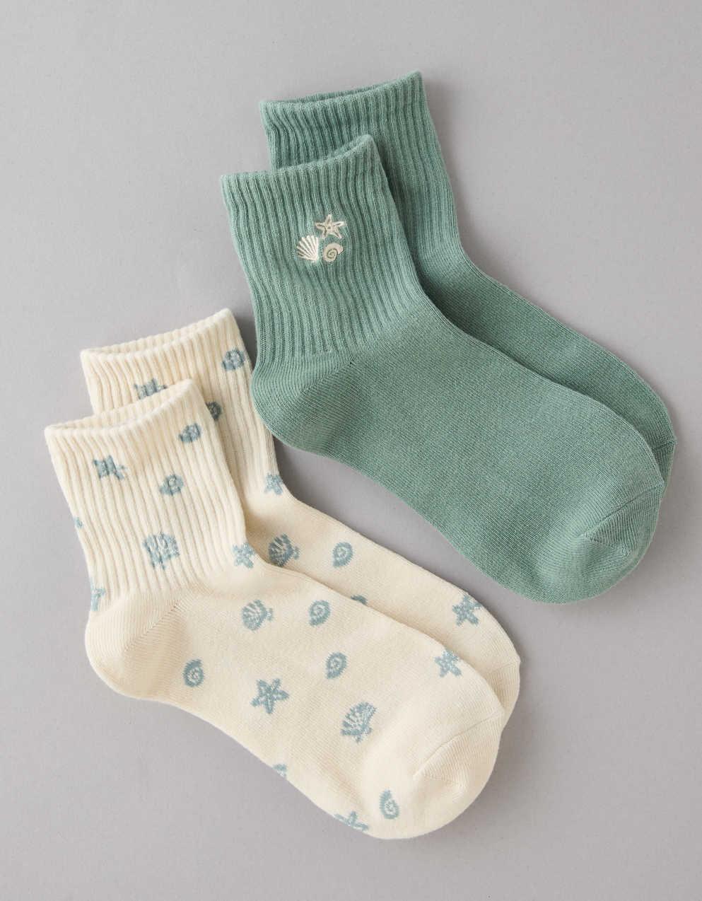 AE Shells Boyfriend Socks 2-Pack | American Eagle UK | Men's & Women's ...