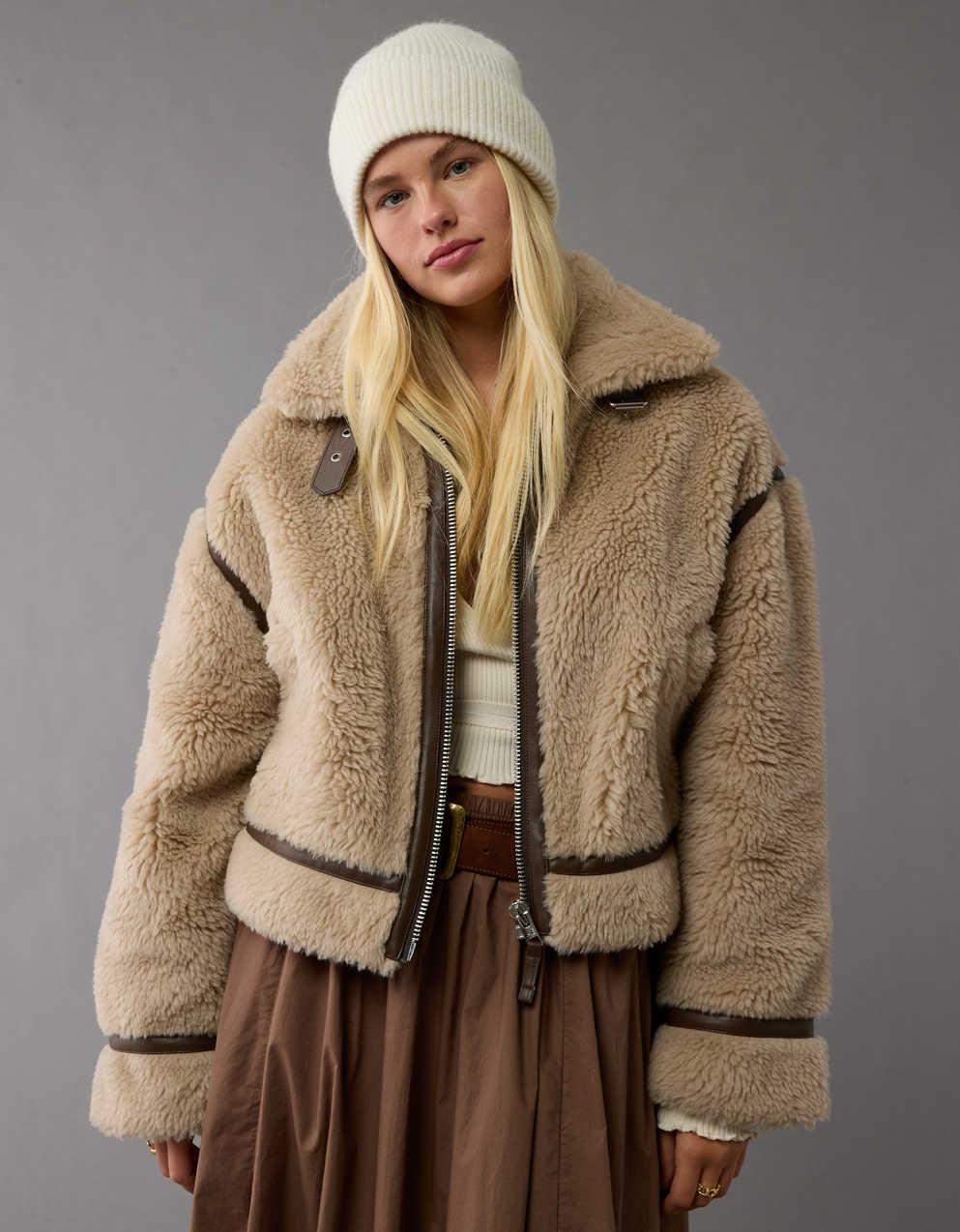 AE Teddy Biker Jacket | American Eagle UK | Men's & Women's Jeans ...