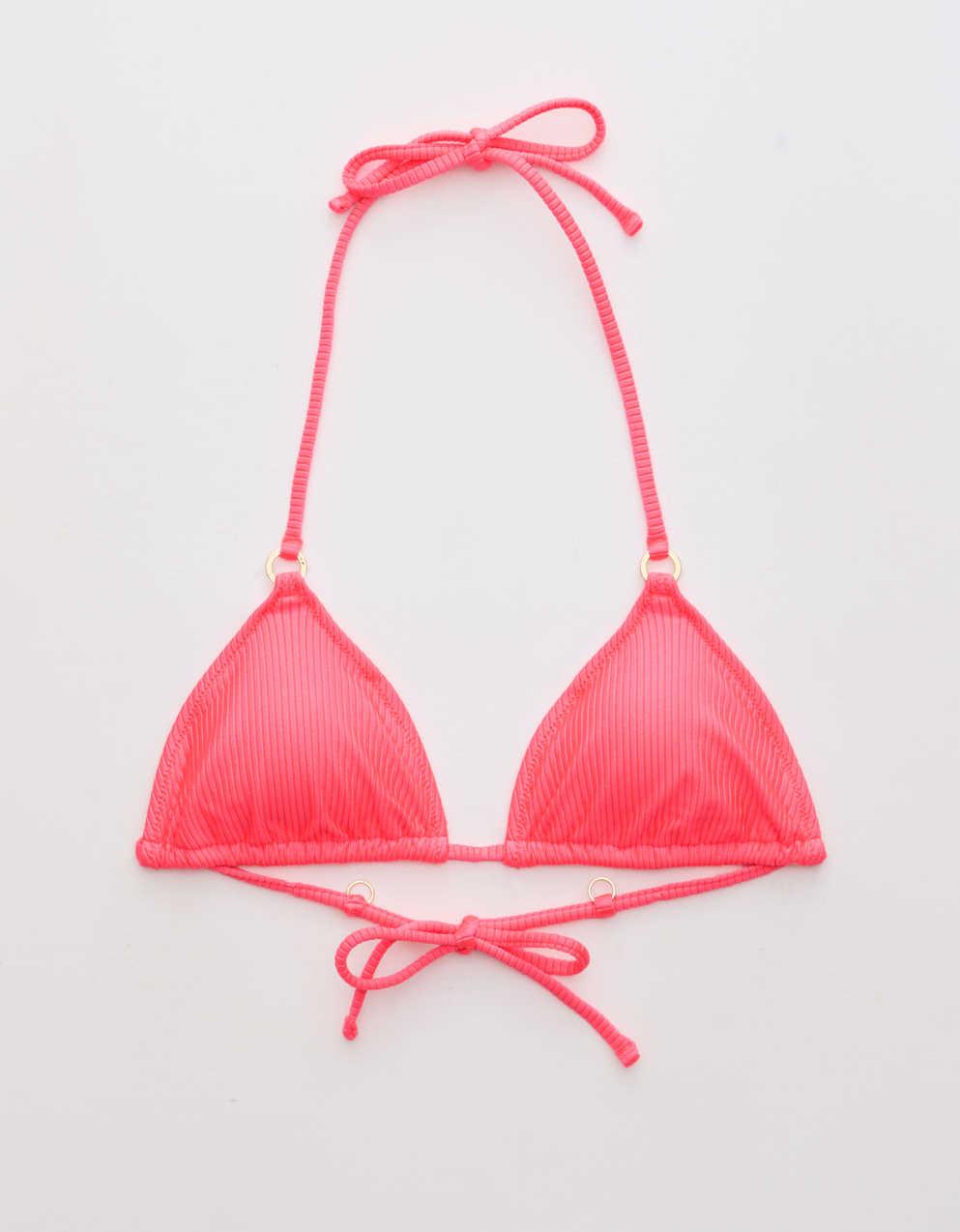 Aerie Shine Rib String Triangle Bikini Top | American Eagle Europe ...