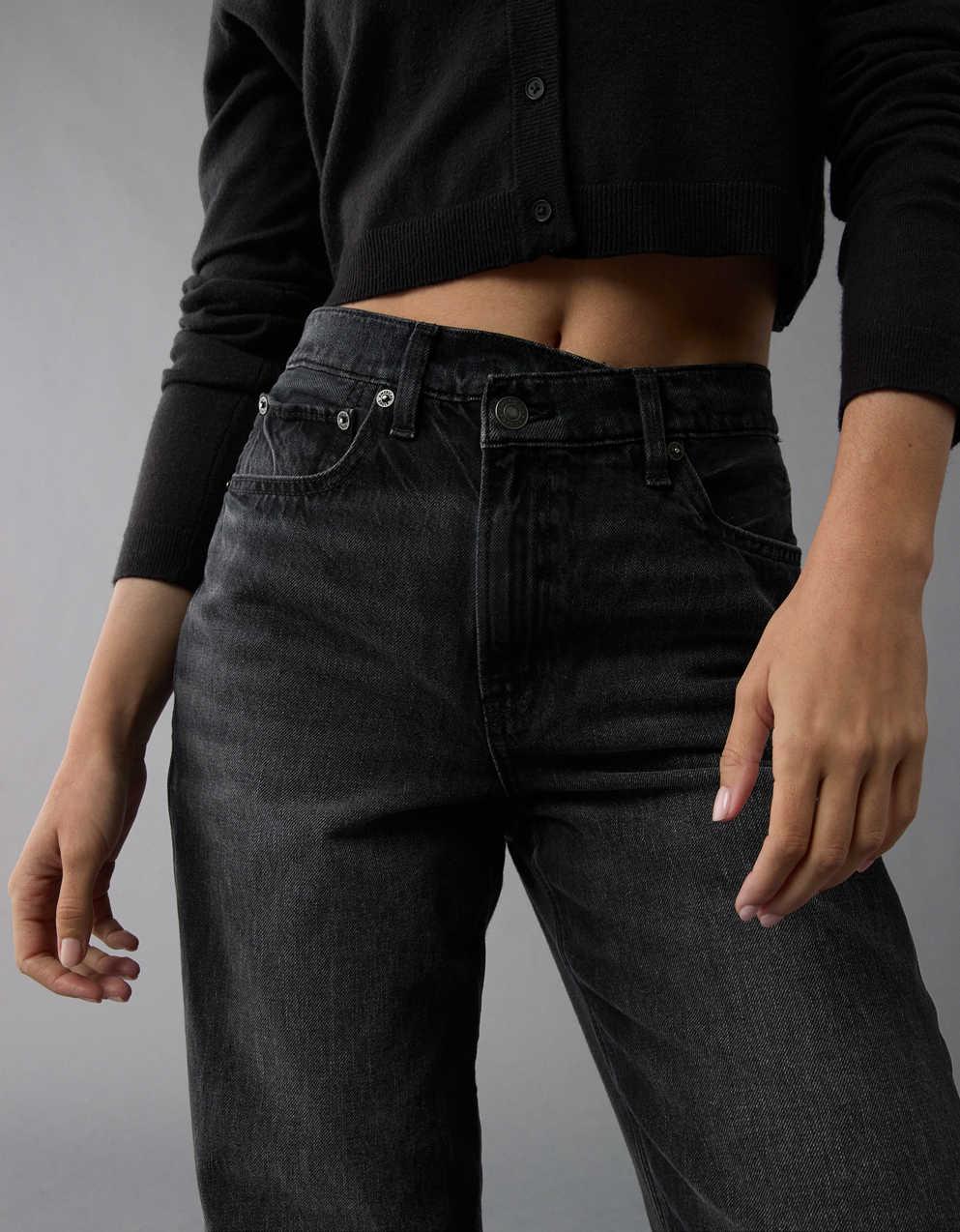 AE Strigid Super High-Waisted Crossover Baggy Straight Jean | American ...