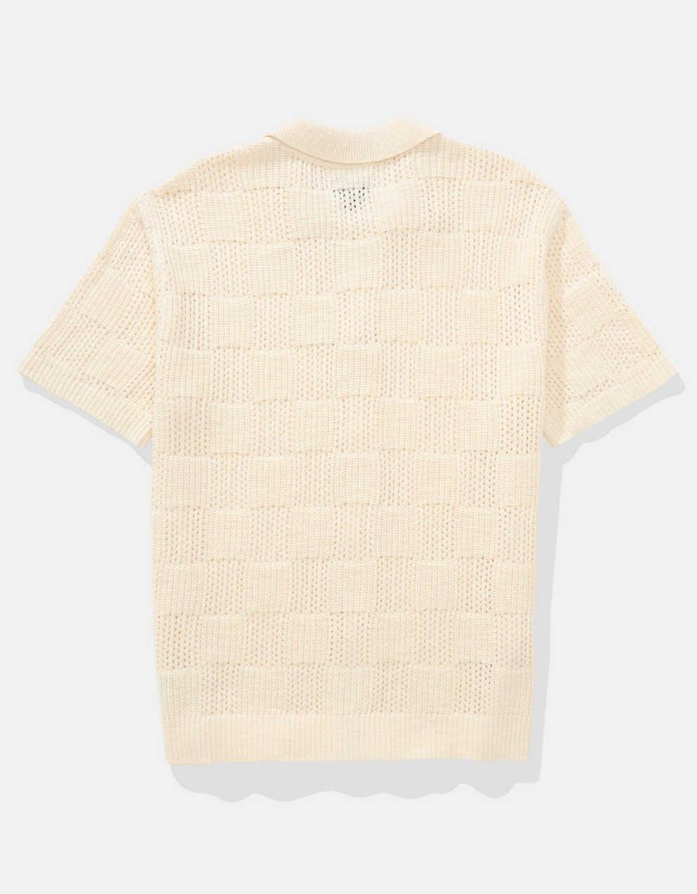 AE Weekend Checkerboard Button-Up Sweater Polo Shirt | American Eagle ...