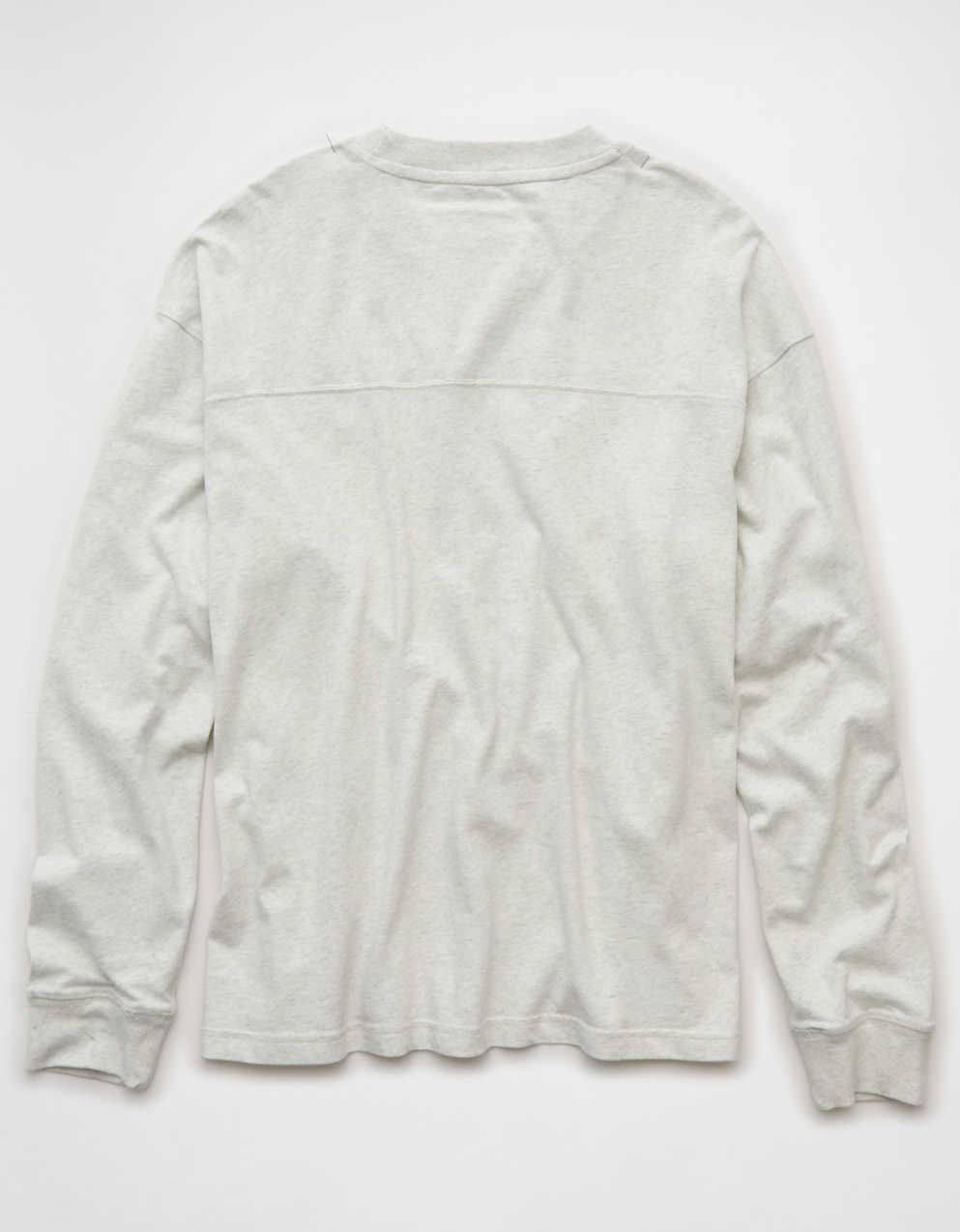 AE Boxy Long-Sleeve Sueded Jersey T-Shirt | American Eagle France ...