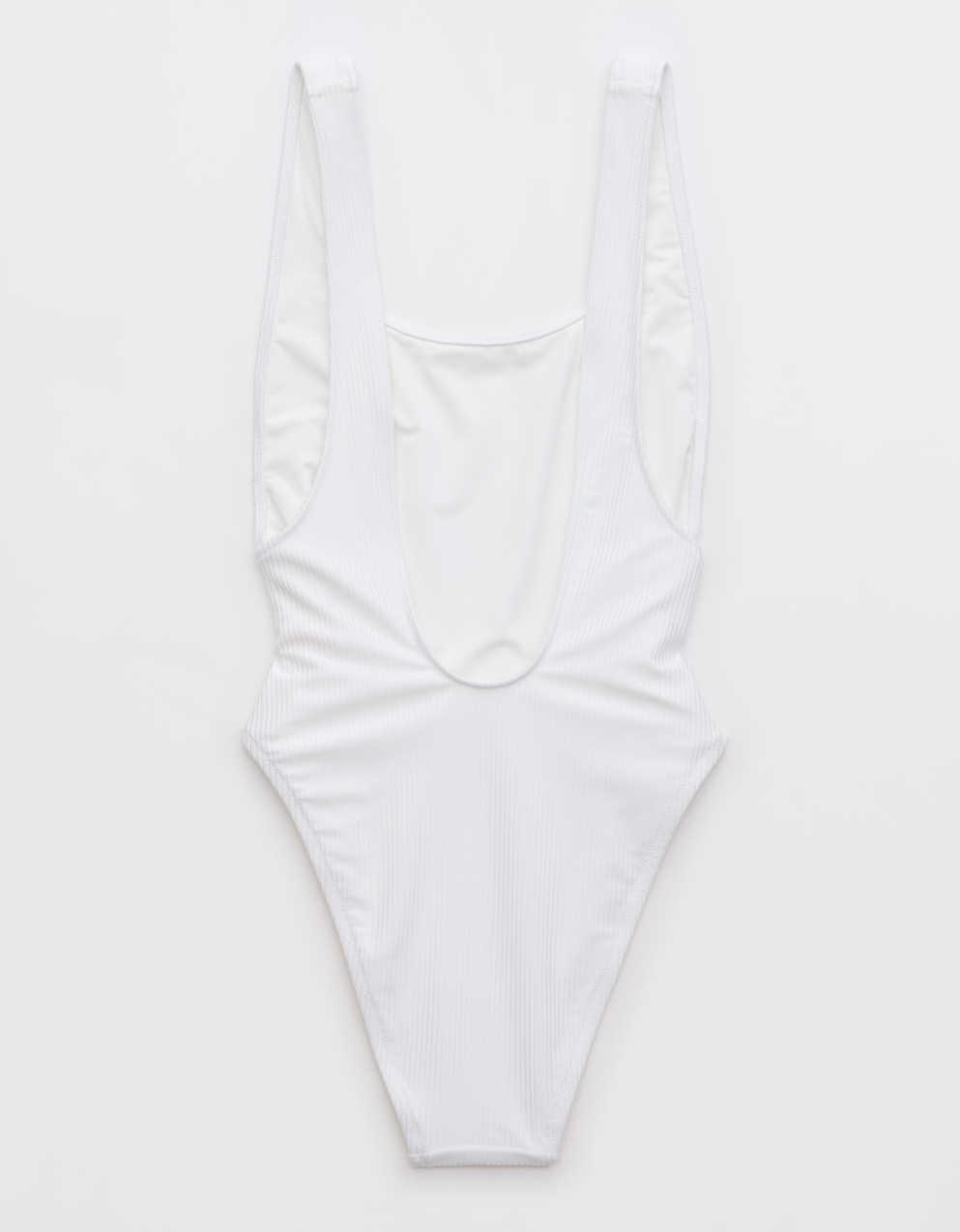 Aerie Shine Rib Birthday 圓領連身泳衣 | 男女裝牛仔褲,服裝和配件 | American Eagle台灣官方網站