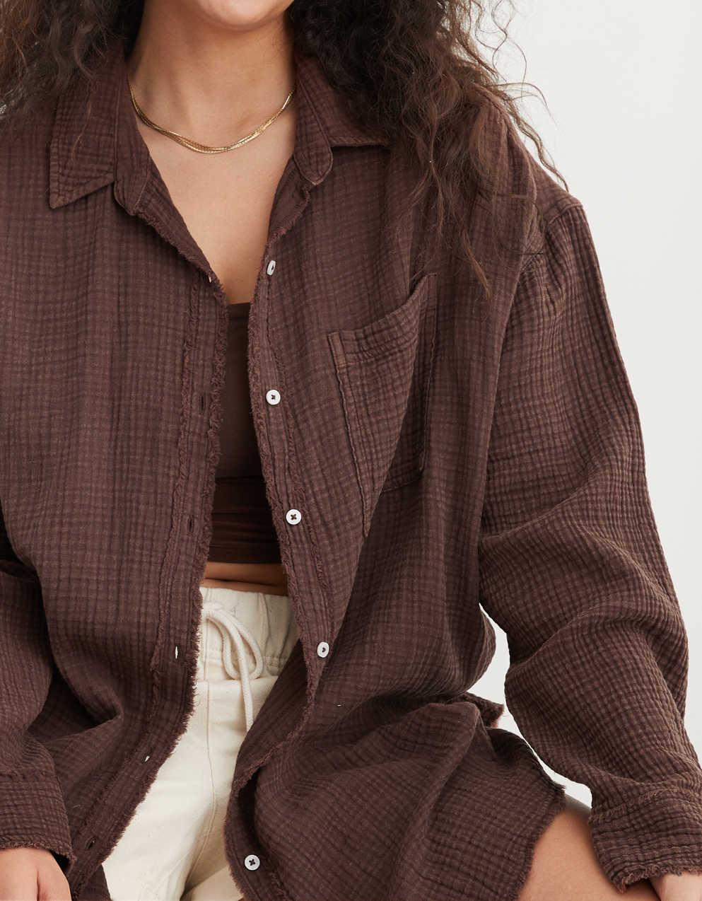 Aerie Gauzy Coverup Shirt | American Eagle UK | Men's & Women's Jeans ...