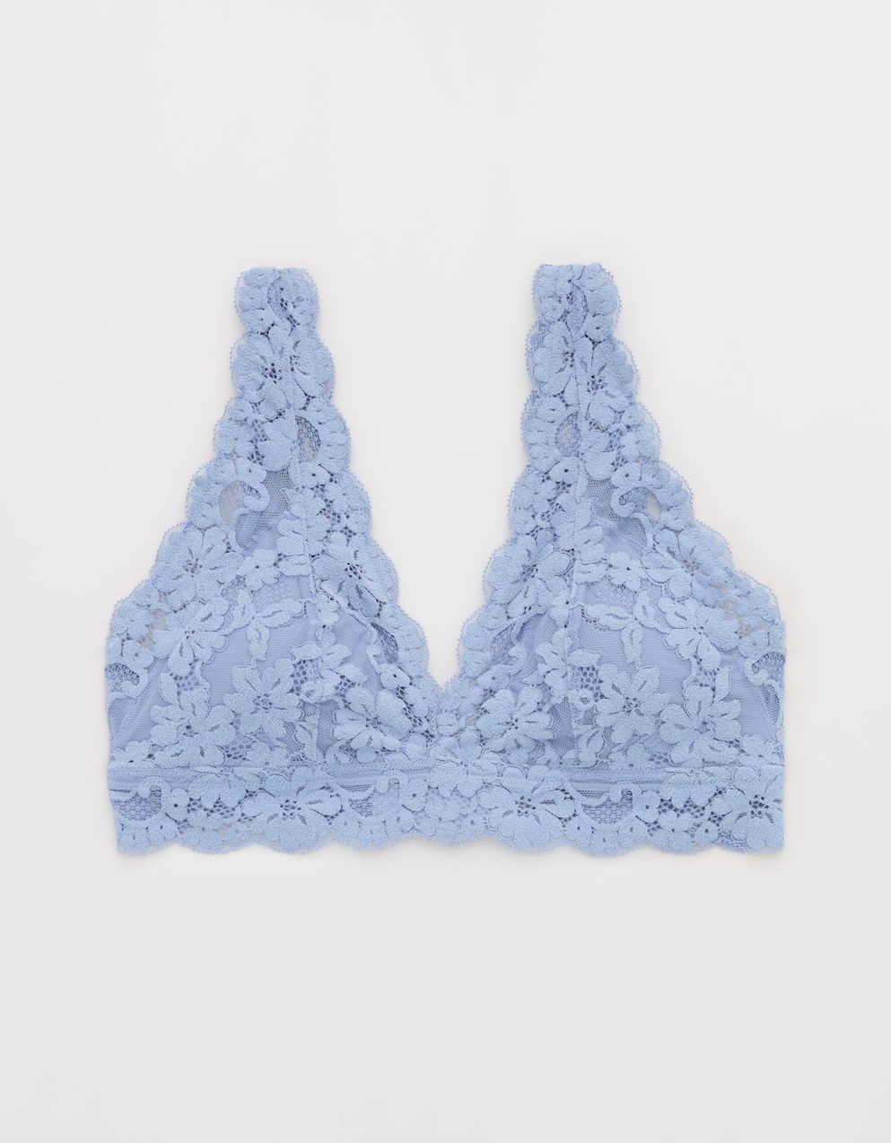 Show Off Chenille Lace Padded Plunge Bralette | American Eagle ...