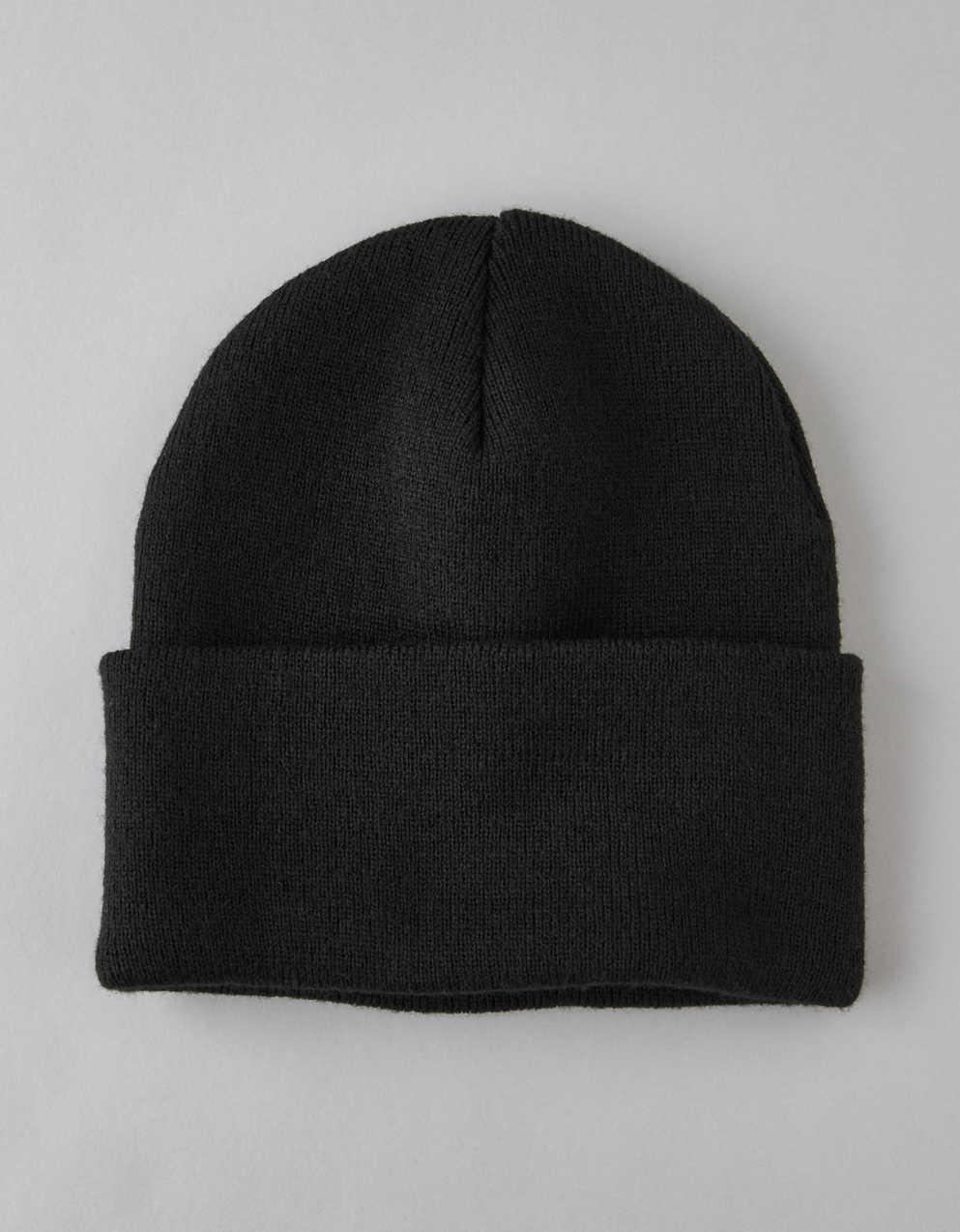 Plain black beanie store