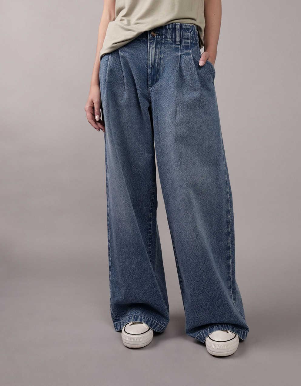 AE Strigid Super High-Waisted Wide-Leg Trouser Jean | American Eagle UK ...