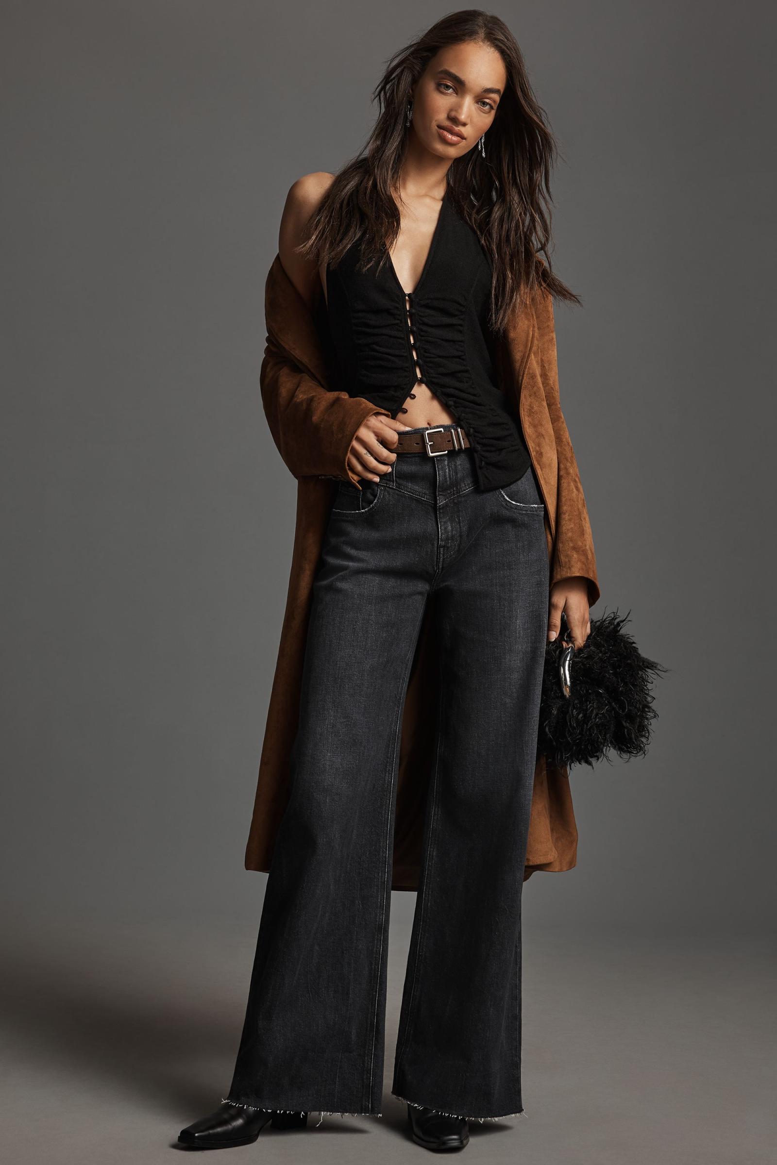 Vaqueros Hudson Jodie de tiro alto y pernera ancha con canesú | Anthropologie México - Ropa de ...