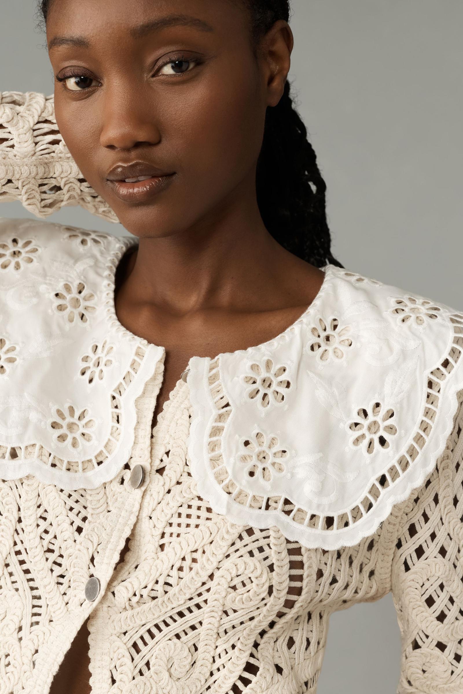 Dolan 레이스 칼라 크로셰 재킷 앤트로폴로지 한국 공식 스토어 유니크한 여성 패션 및 라이프스타일 편집샵 200개이상의 프리미엄 브랜드 여성 의류 액세서리