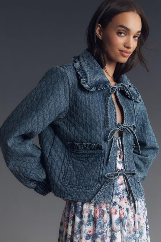 Chaqueta vaquera con lazo Maura de Avec Les Filles | Anthropologie ...
