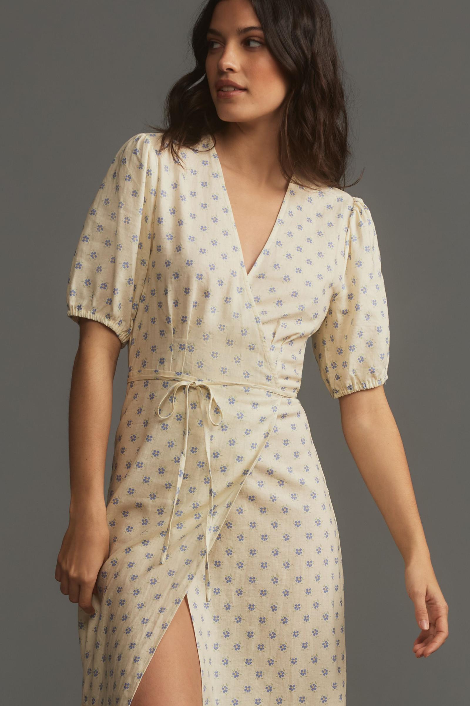 Rolla's Verona Linen Wrap Midi Dress | Anthropologie Korea - Women's ...