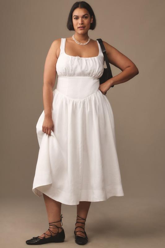 Reformation Balia 리넨 미디 드레스 앤트로폴로지 한국 공식 스토어 유니크한 여성 패션 및 라이프스타일 편집샵 200개이상의 프리미엄 브랜드 여성 의류