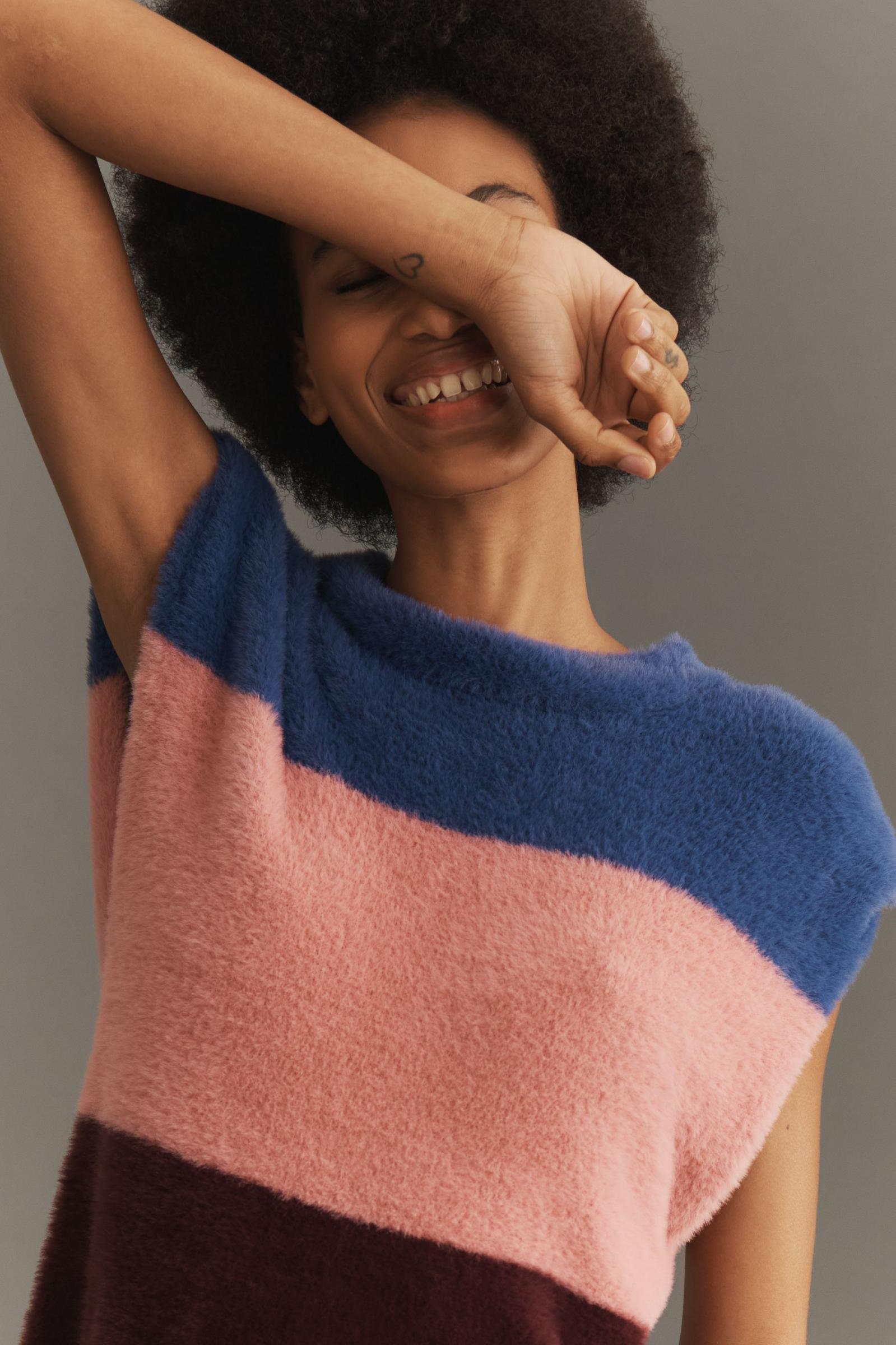 Maeve Colorblock Eyelash Sweater Vest | Anthropologie Japan - Women's ...