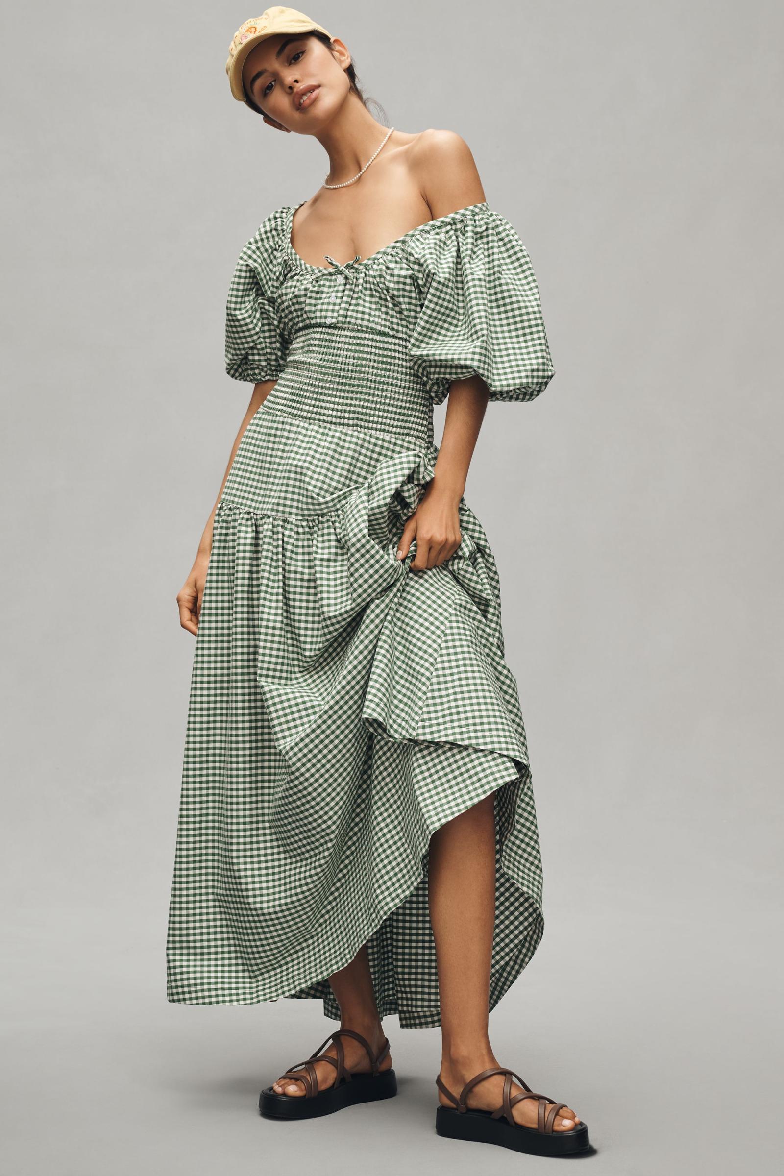 WeWoreWhat Smocked Puff-Sleeve Maxi Dress | Anthropologie ホーム