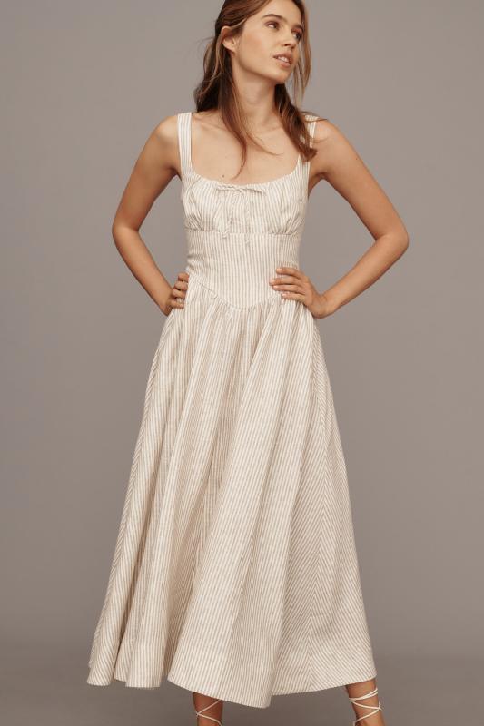 Reformation Balia 리넨 미디 드레스 앤트로폴로지 한국 공식 스토어 유니크한 여성 패션 및 라이프스타일 편집샵 200개이상의 프리미엄 브랜드 여성 의류