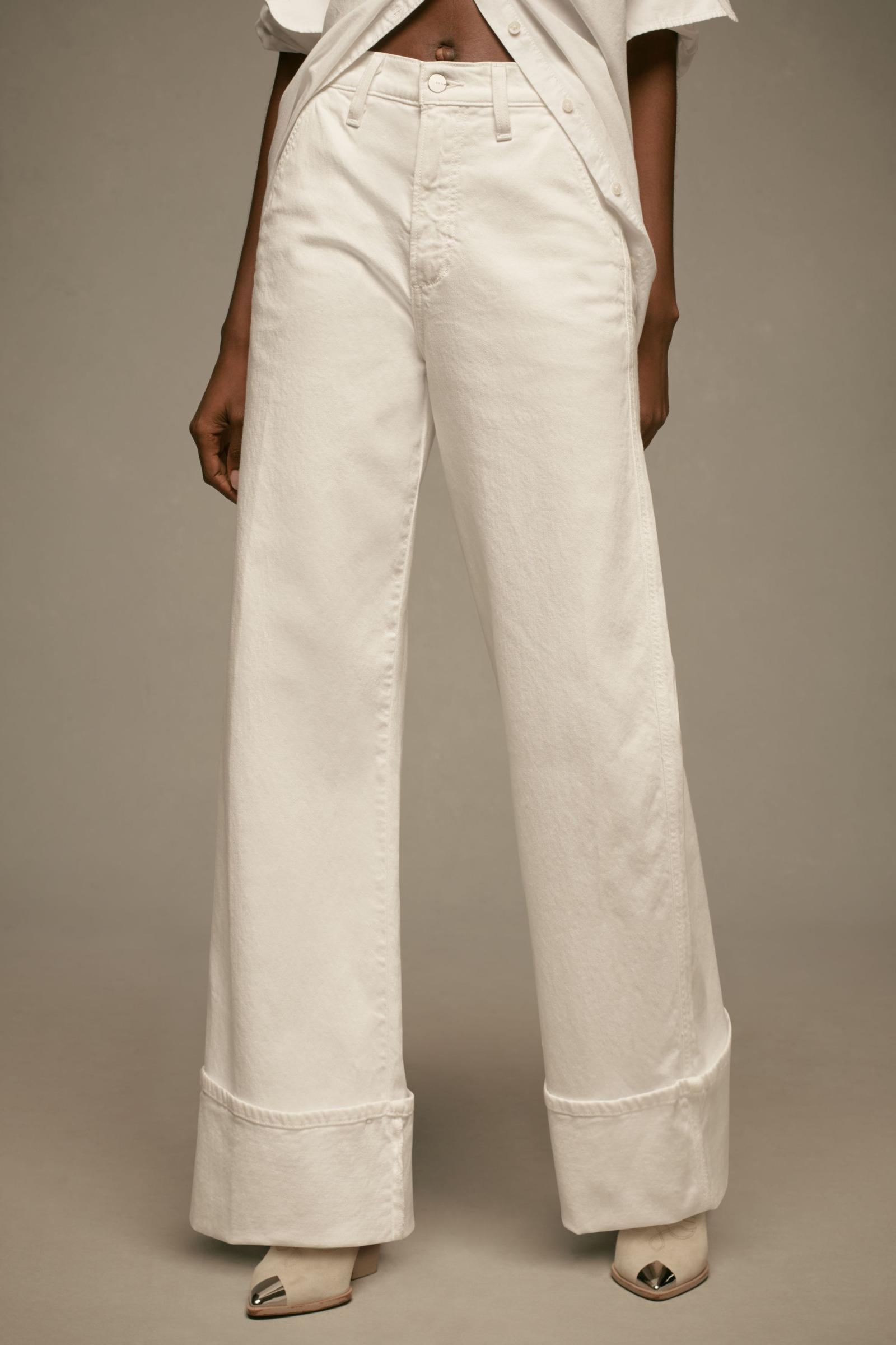 Joe's Jeans Trixie Trouser Cuffed High-Rise Wide-Leg Jeans ...