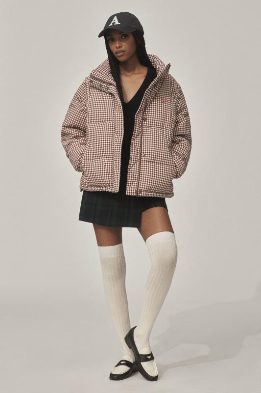 Damson Madder Jennifer Check Puffer Jacket | 앤트로폴로지 한국 공식 스토어 : 유니크한 여성 ...