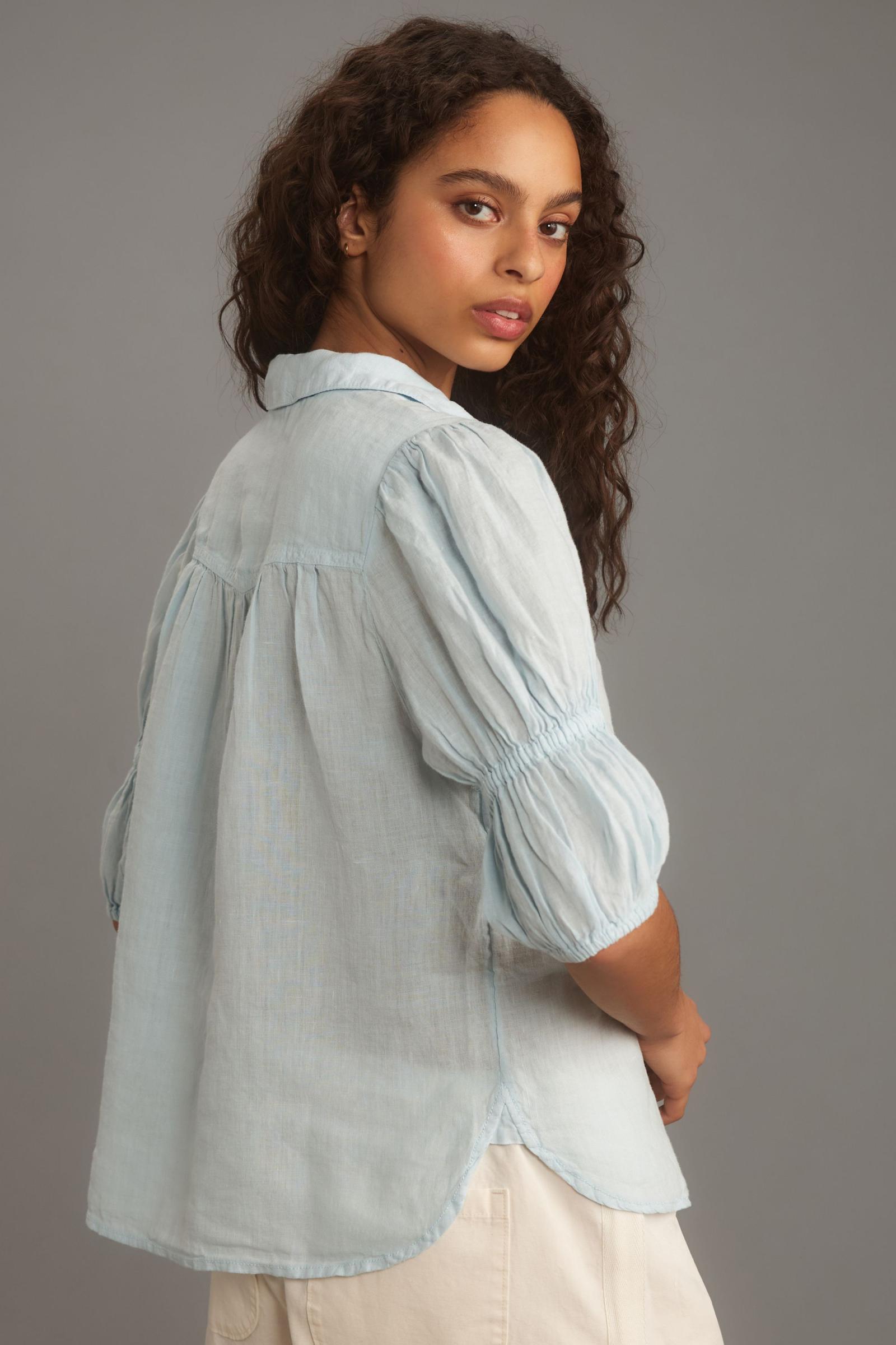 필크로 리넨 퍼프 슬리브 블라우스 앤트로폴로지 한국 공식 스토어 유니크한 여성 패션 및 라이프스타일 편집샵 200개이상의 프리미엄 브랜드 여성 의류 액세서리 홈