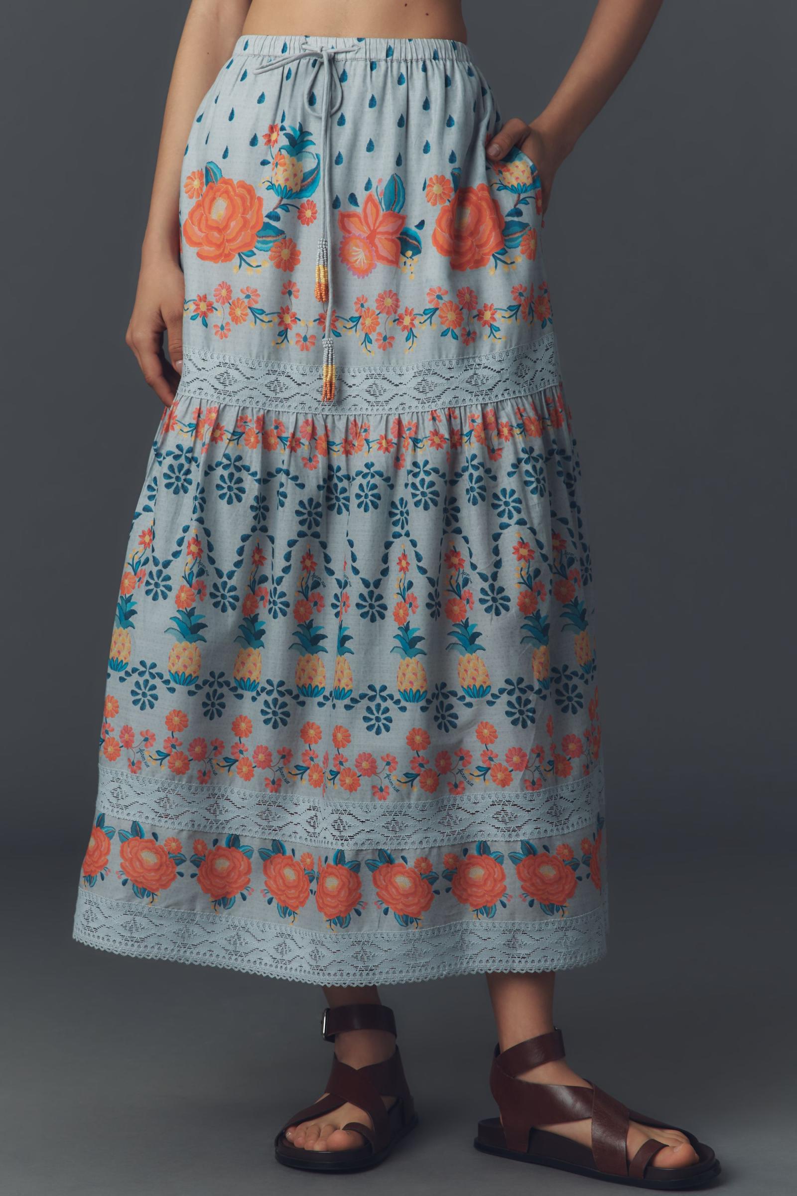 Farm Rio Tropical Delicacy Midi Skirt | Anthropologie Singapore - Women ...