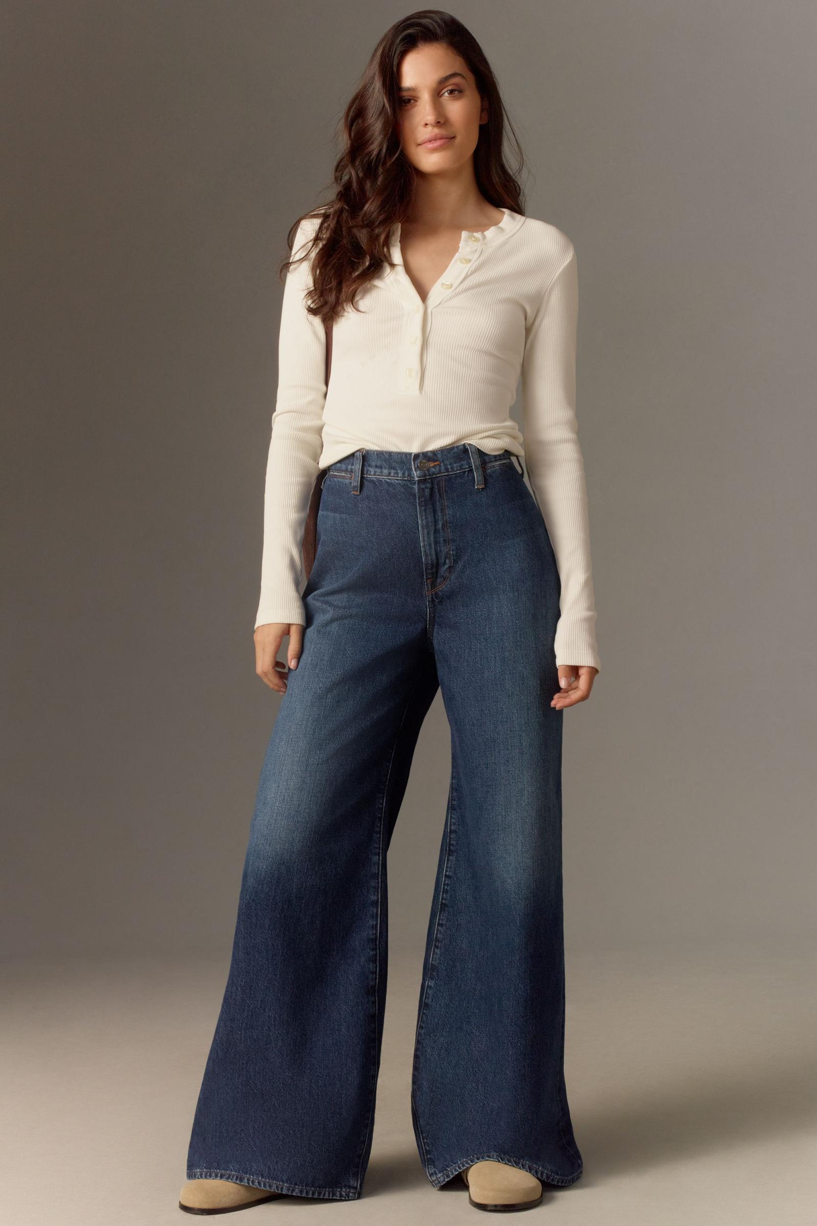 Pantalón palazzo EDWIN Iris de pierna ancha y tiro alto | Anthropologie México - Ropa de Mujer ...
