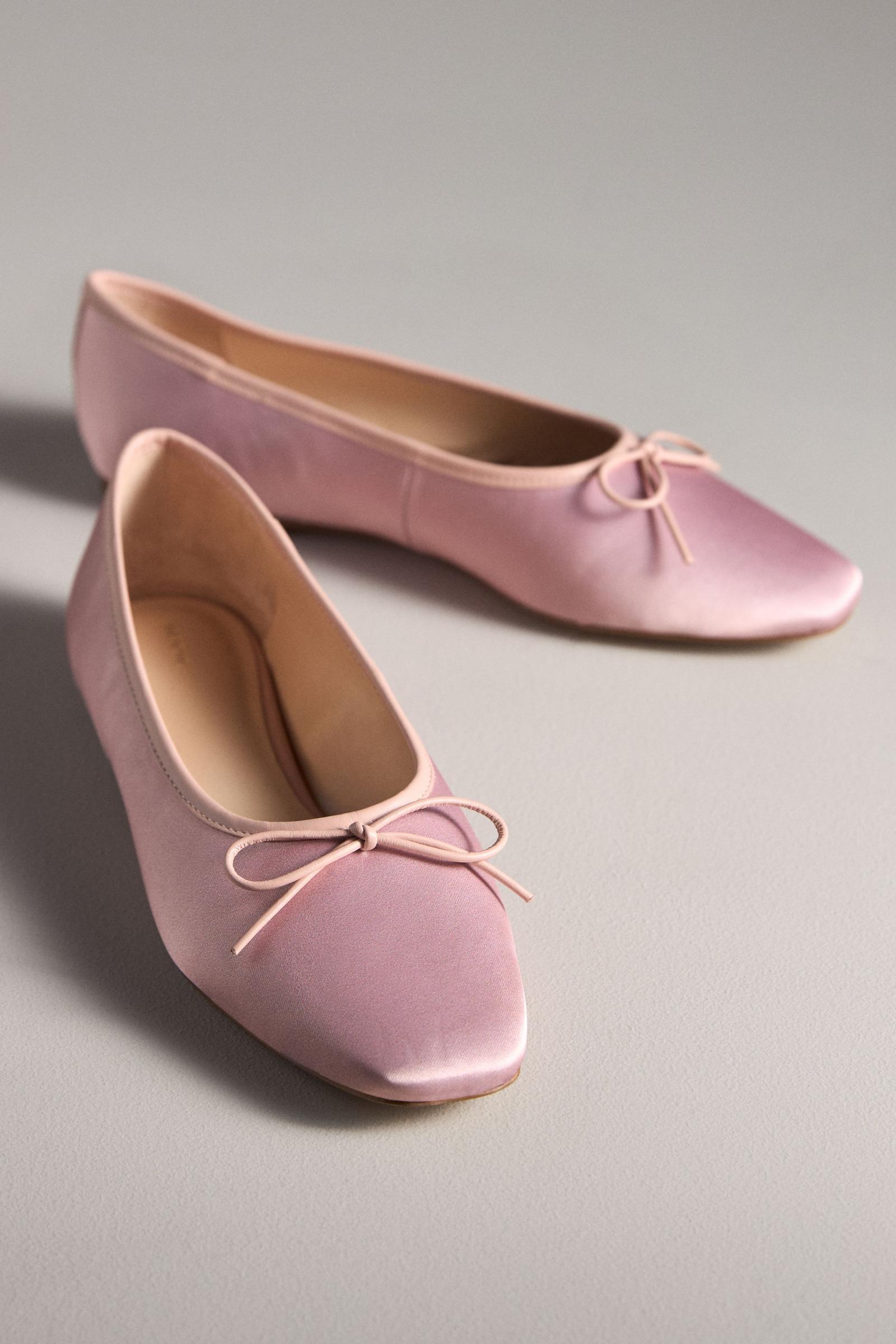 Maeve Satin Square-Toe Ballet Flats | Anthropologie ホーム