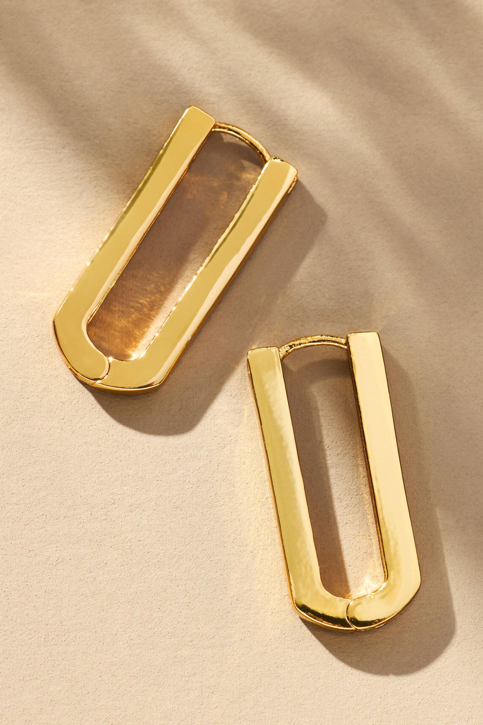 Rectangular Huggie Hoop Earrings | Anthropologie Singapore - Women's Clothing, Accessories & Home