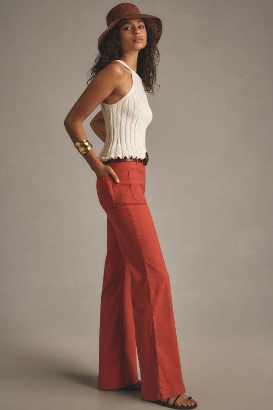 Maeve의 Junie 하이라이즈 플레어 팬츠 앤트로폴로지 한국 공식 스토어 유니크한 여성 패션 및 라이프스타일 편집샵 200개이상의 프리미엄 브랜드 여성 의류