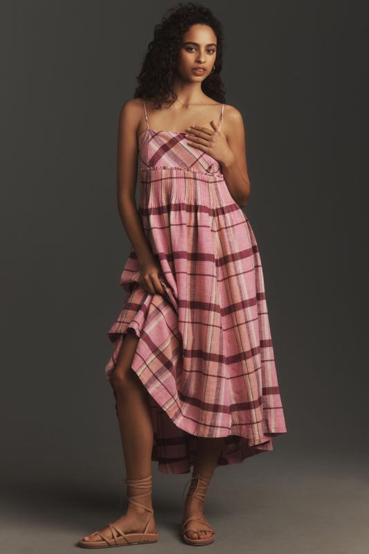 Maeve 리넨 플리츠 웨이스트 행키 헴 미디 드레스 앤트로폴로지 한국 공식 스토어 유니크한 여성 패션 및 라이프스타일 편집샵 200개이상의 프리미엄 브랜드 여성