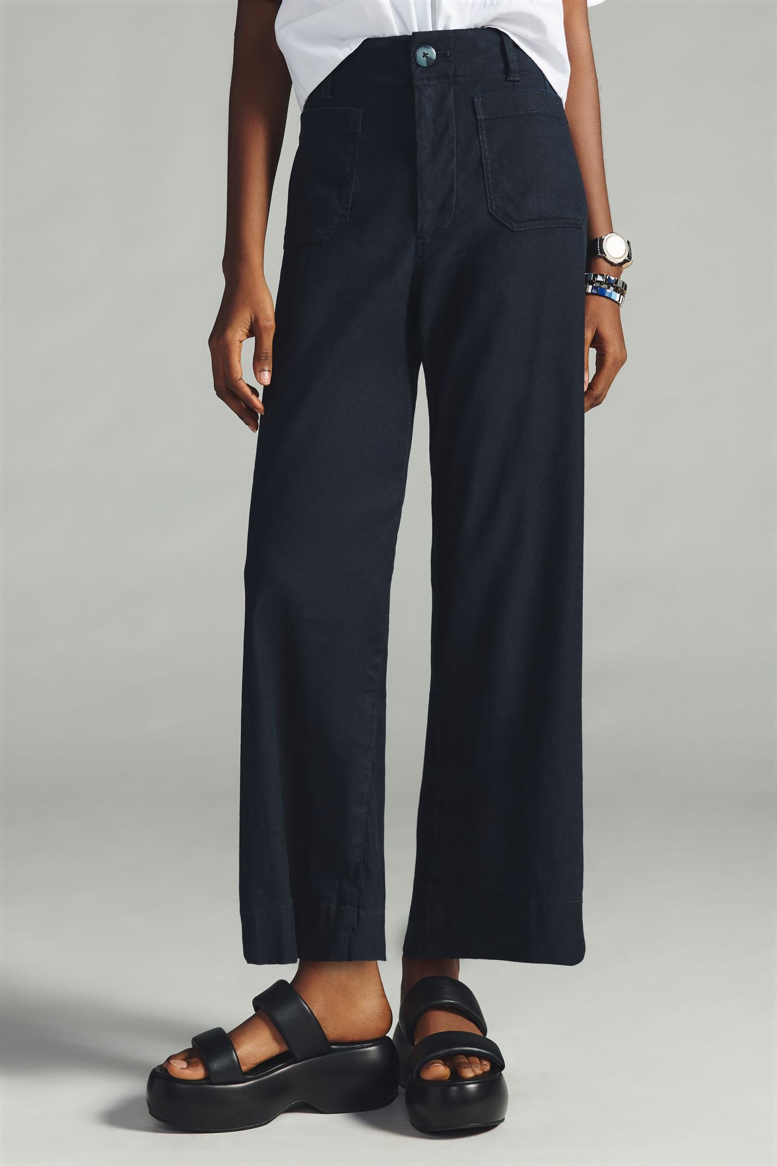 The Colette Cropped Wide-Leg Pants by Maeve: Linen Edition ...