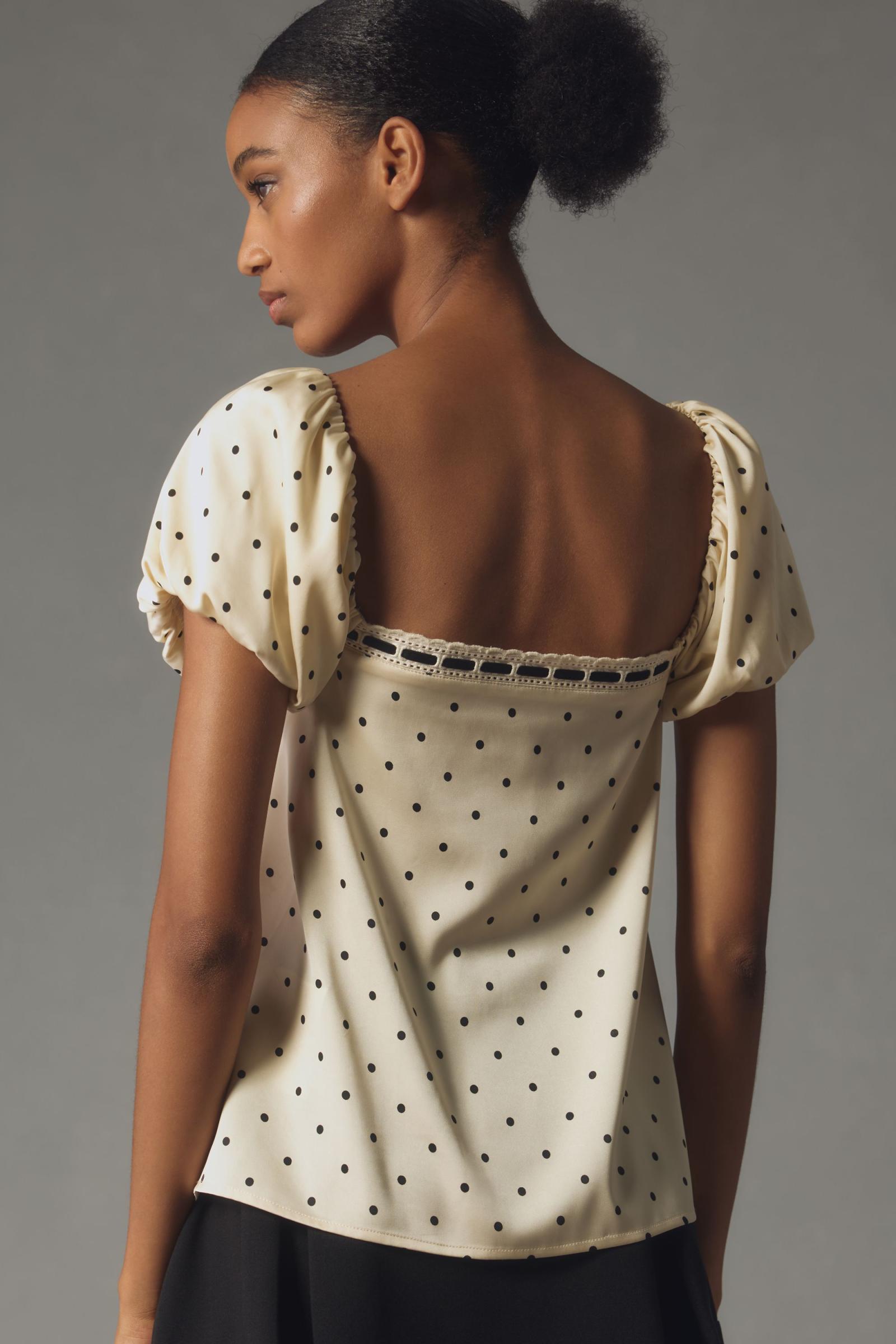 Maeve 퍼프 슬리브 새틴 블라우스 앤트로폴로지 한국 공식 스토어 유니크한 여성 패션 및 라이프스타일 편집샵 200개이상의 프리미엄 브랜드 여성 의류 액세서리