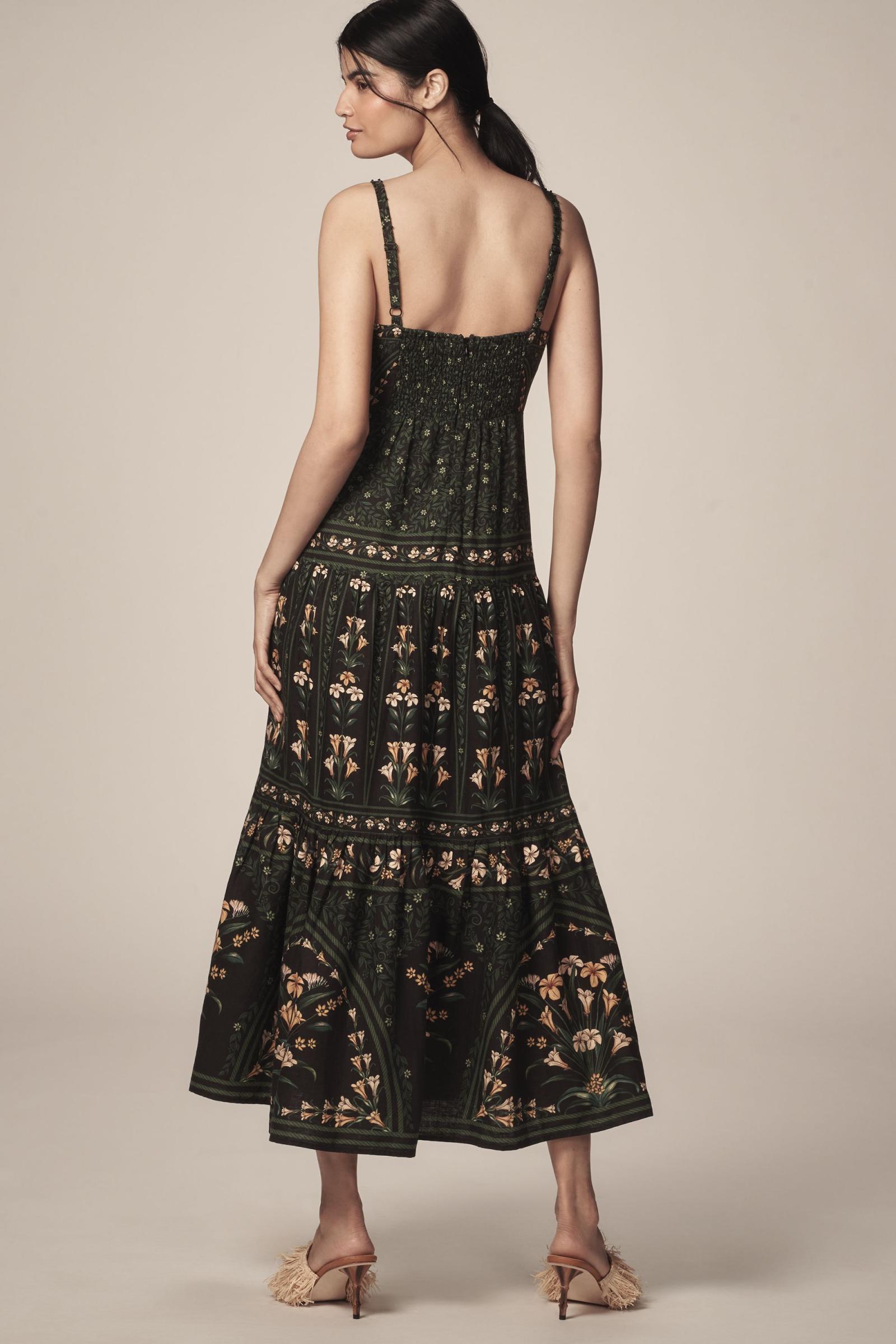 Farm Rio Flowers Arch Sleeveless Linen Blend Midi Dress | Anthropologie ...