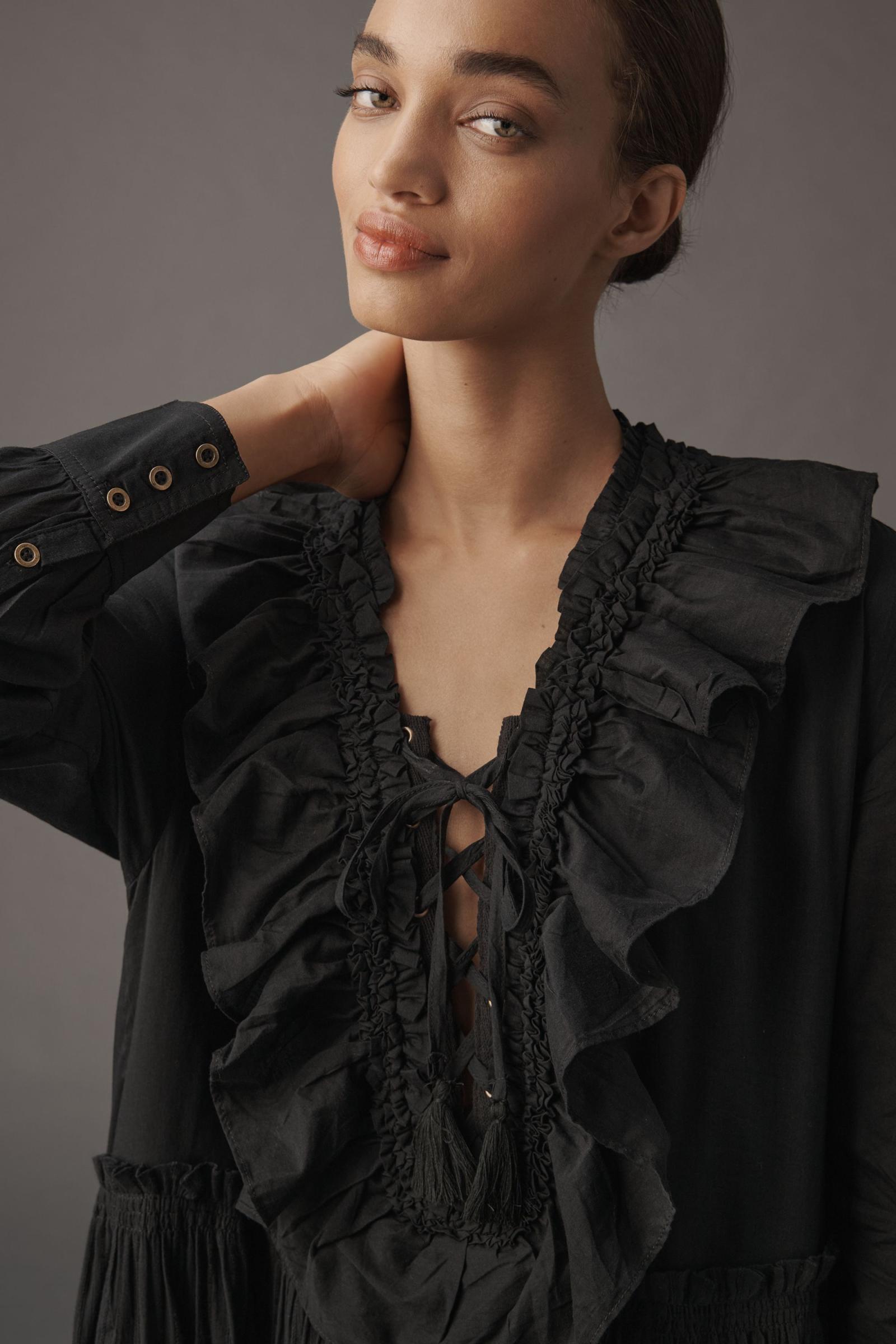 필크로 러플 티어드 미디 드레스 앤트로폴로지 한국 공식 스토어 유니크한 여성 패션 및 라이프스타일 편집샵 200개이상의 프리미엄 브랜드 여성 의류 액세서리 홈