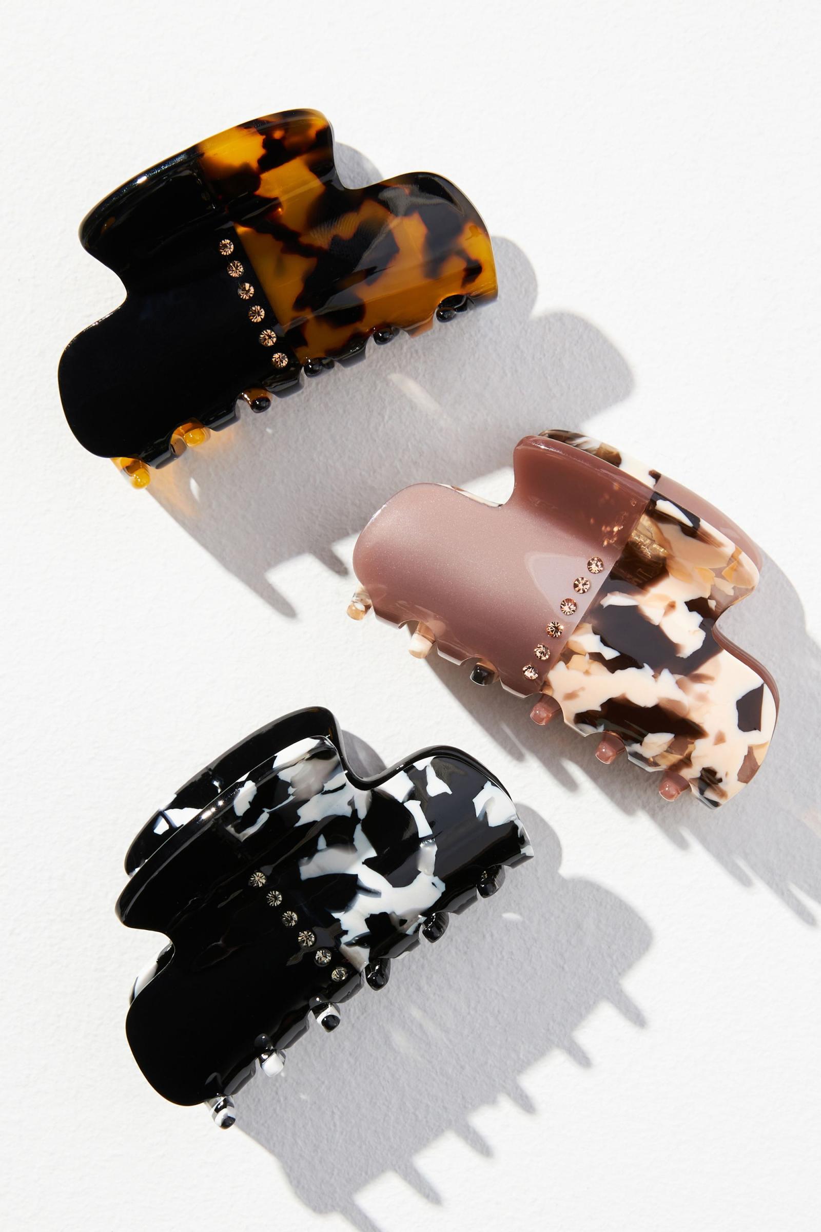 Small Half-Tortoise Hair Claw Clips, Set of 3 | Anthropologie Japan ...