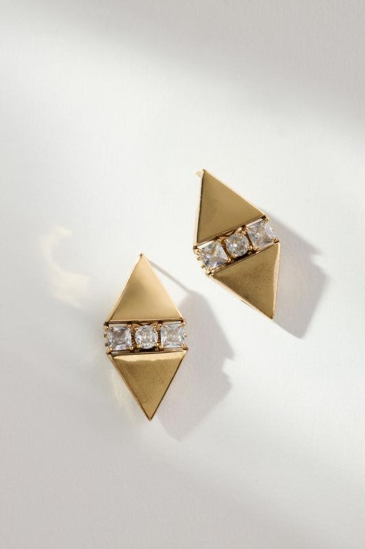Crystal-Inset Diamond-Shaped Post Earrings | Anthropologie Korea ...