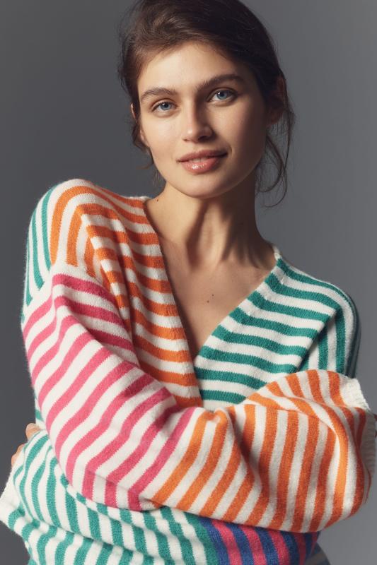 메이브 스트라이프 오픈 프런트 카디건 앤트로폴로지 한국 공식 스토어 유니크한 여성 패션 및 라이프스타일 편집샵 200개이상의 프리미엄 브랜드 여성 의류 액세서리