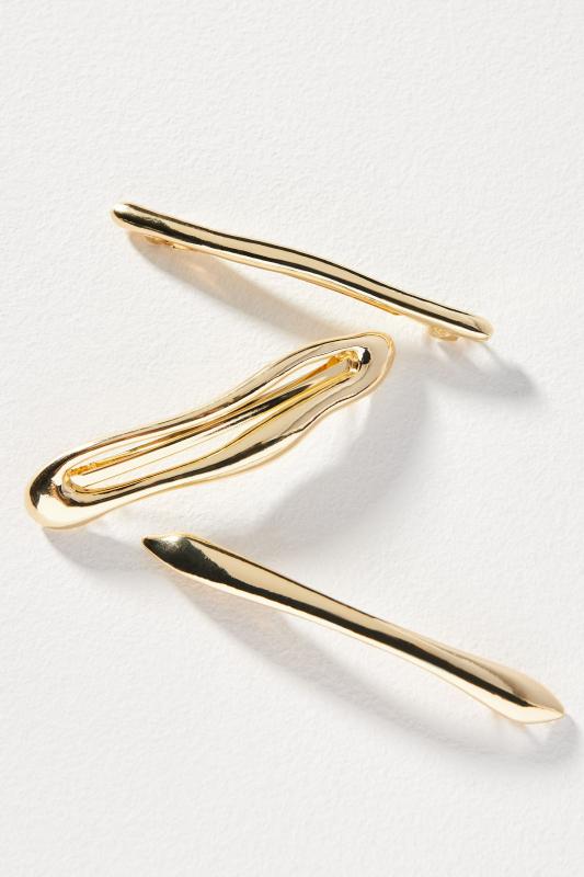 Brushed Metal Barrettes, Set of 3 | Anthropologie Japan - Women's ...