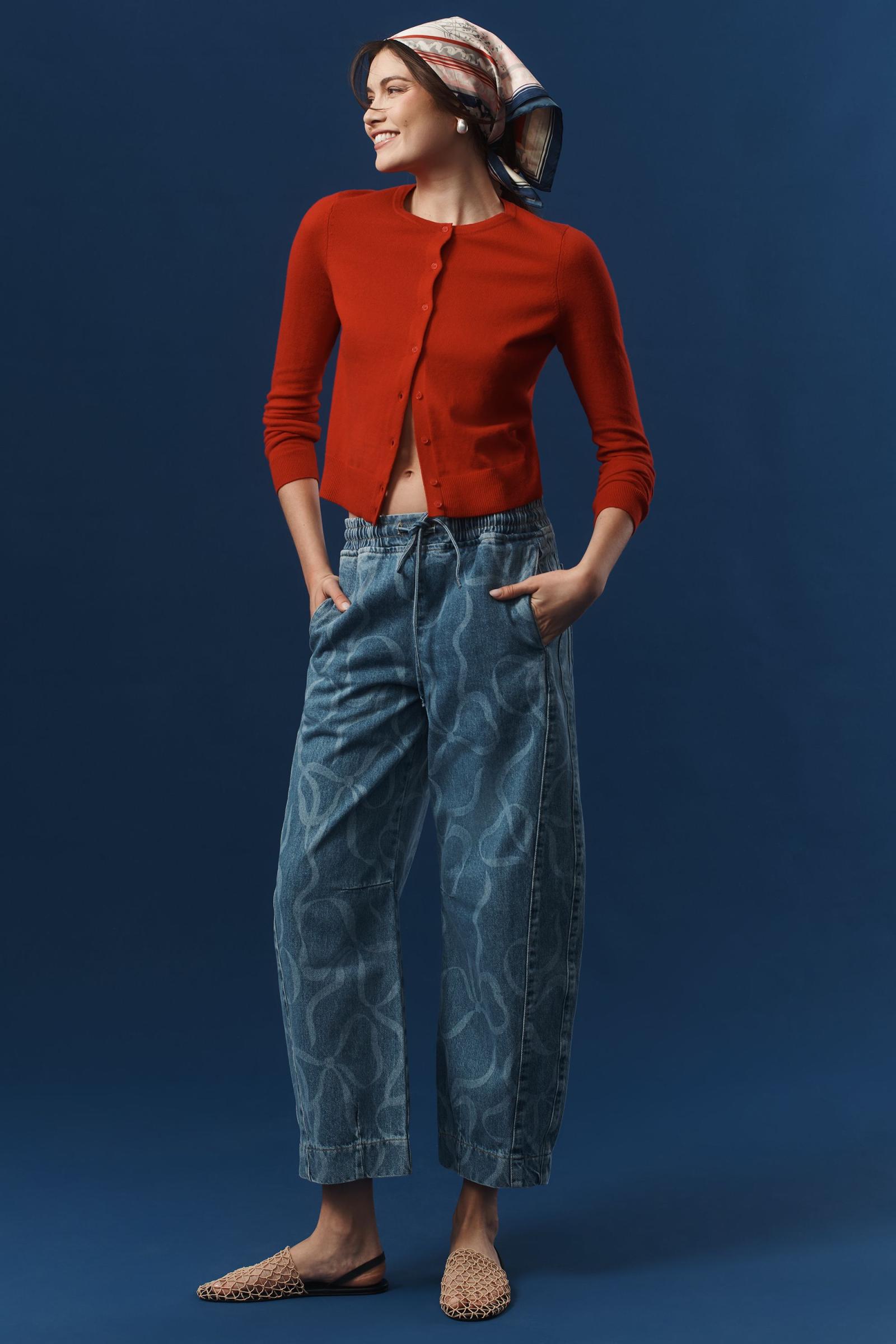 Damson Madder Felix Bow Laser Jeans | Anthropologie ホーム