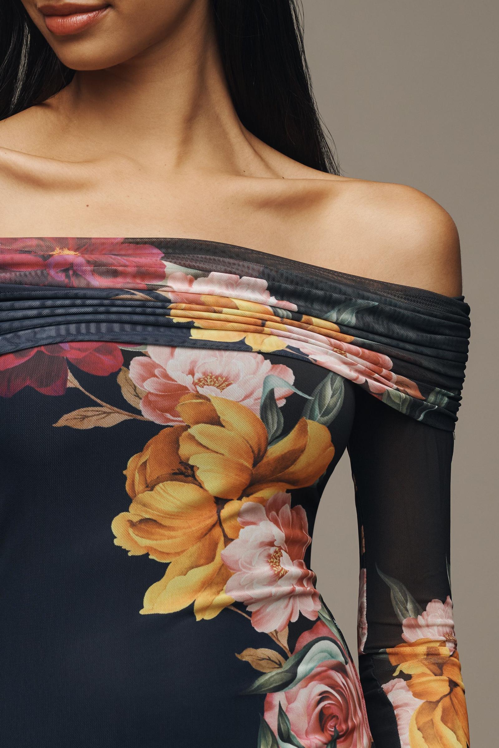 Afrm 프라야 오프숄더 메시 미디 드레스 앤트로폴로지 한국 공식 스토어 유니크한 여성 패션 및 라이프스타일 편집샵 200개이상의 프리미엄 브랜드 여성 의류