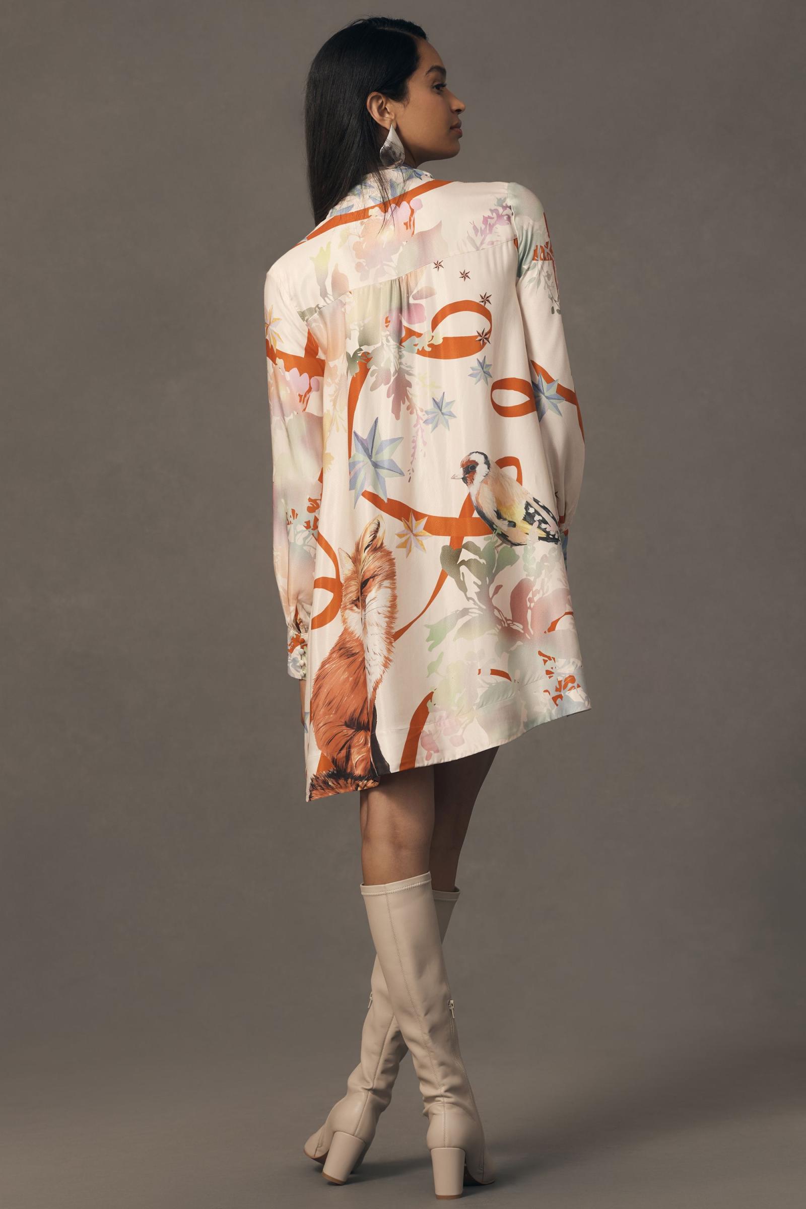 Maeve의 Caroline 타이넥 미니 드레스 앤트로폴로지 한국 공식 스토어 유니크한 여성 패션 및 라이프스타일 편집샵 200개이상의 프리미엄 브랜드 여성 의류