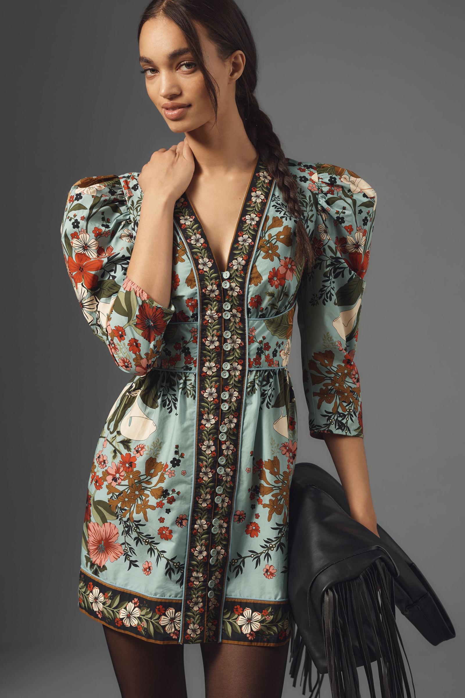 Mini Vestido Farm Rio Blue Beauty Bouquet | Anthropologie México - Ropa ...