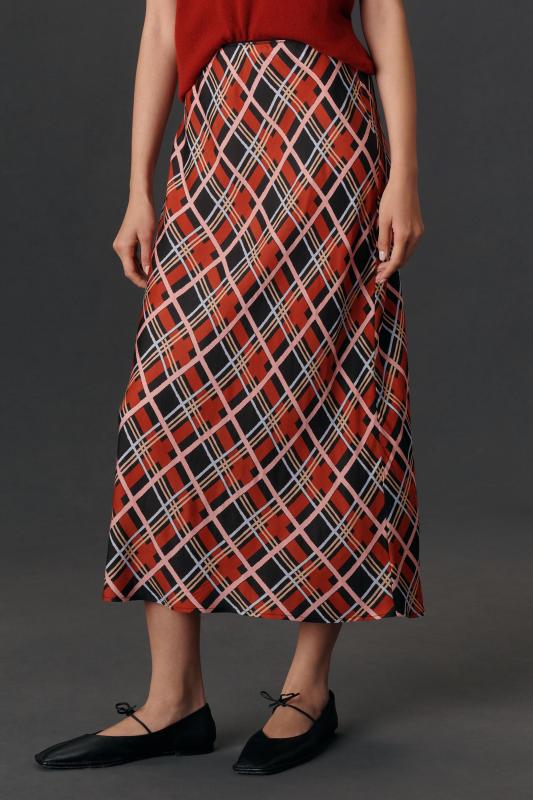 RIXO Ardith Falda midi de cuadros | Anthropologie México - Ropa de Mujer, Accesorios y Hogar