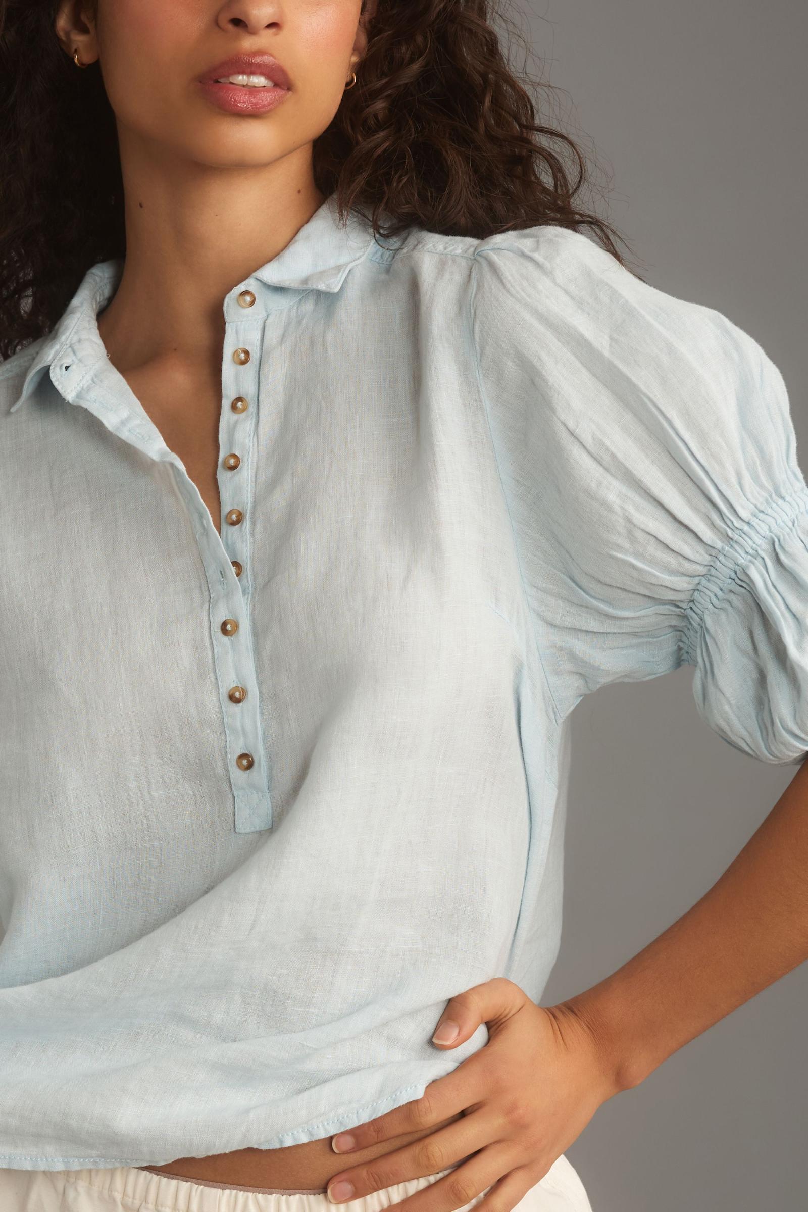 필크로 리넨 퍼프 슬리브 블라우스 앤트로폴로지 한국 공식 스토어 유니크한 여성 패션 및 라이프스타일 편집샵 200개이상의 프리미엄 브랜드 여성 의류 액세서리 홈