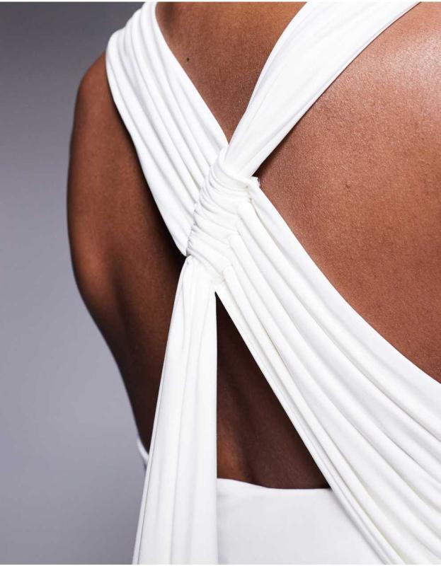 Kaiia - Kaiia exclusive slinky racerneck gathered back drape detail ...