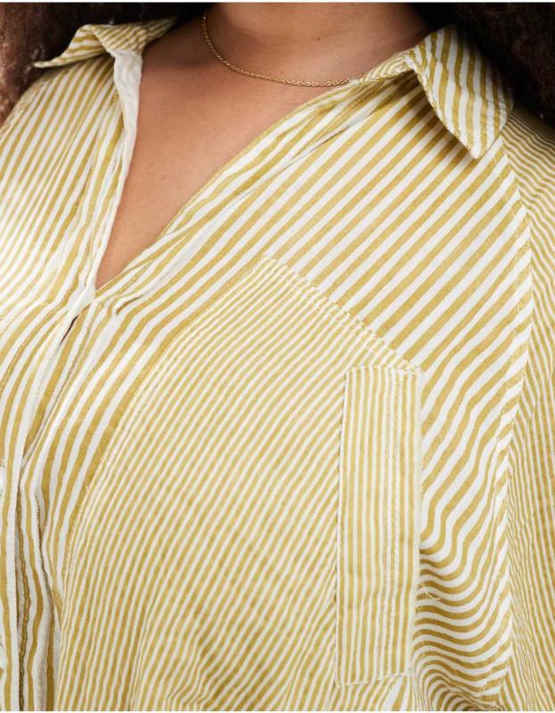 ASOS Curve - ASOS DESIGN Curve relaxed laundered shirt mini dress in ...