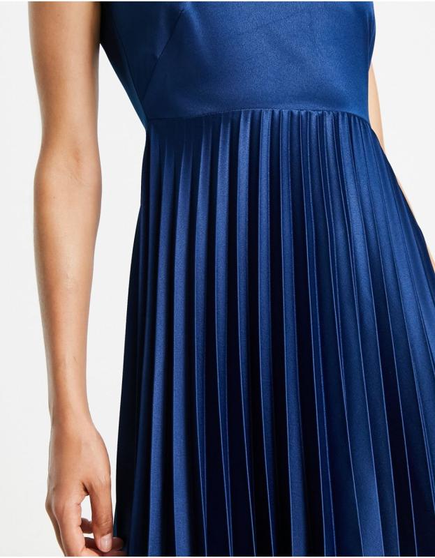 Closet London Petite - Closet London Petite ハイネックプリーツミディドレス (ネイビー) を ...